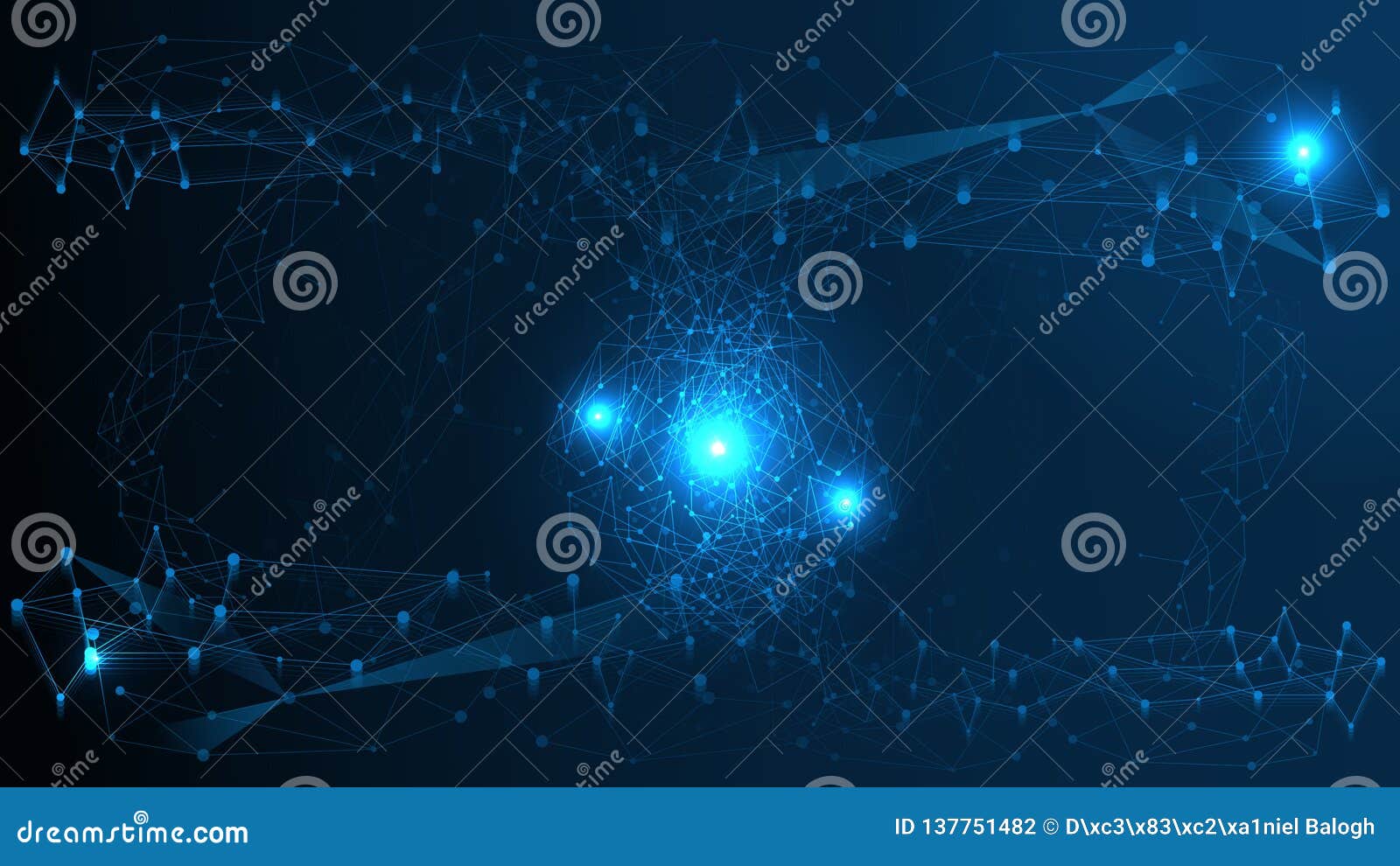 Abstract Technology Network Structure Background. Futuristic Plexus Effect Computer Geometric ...