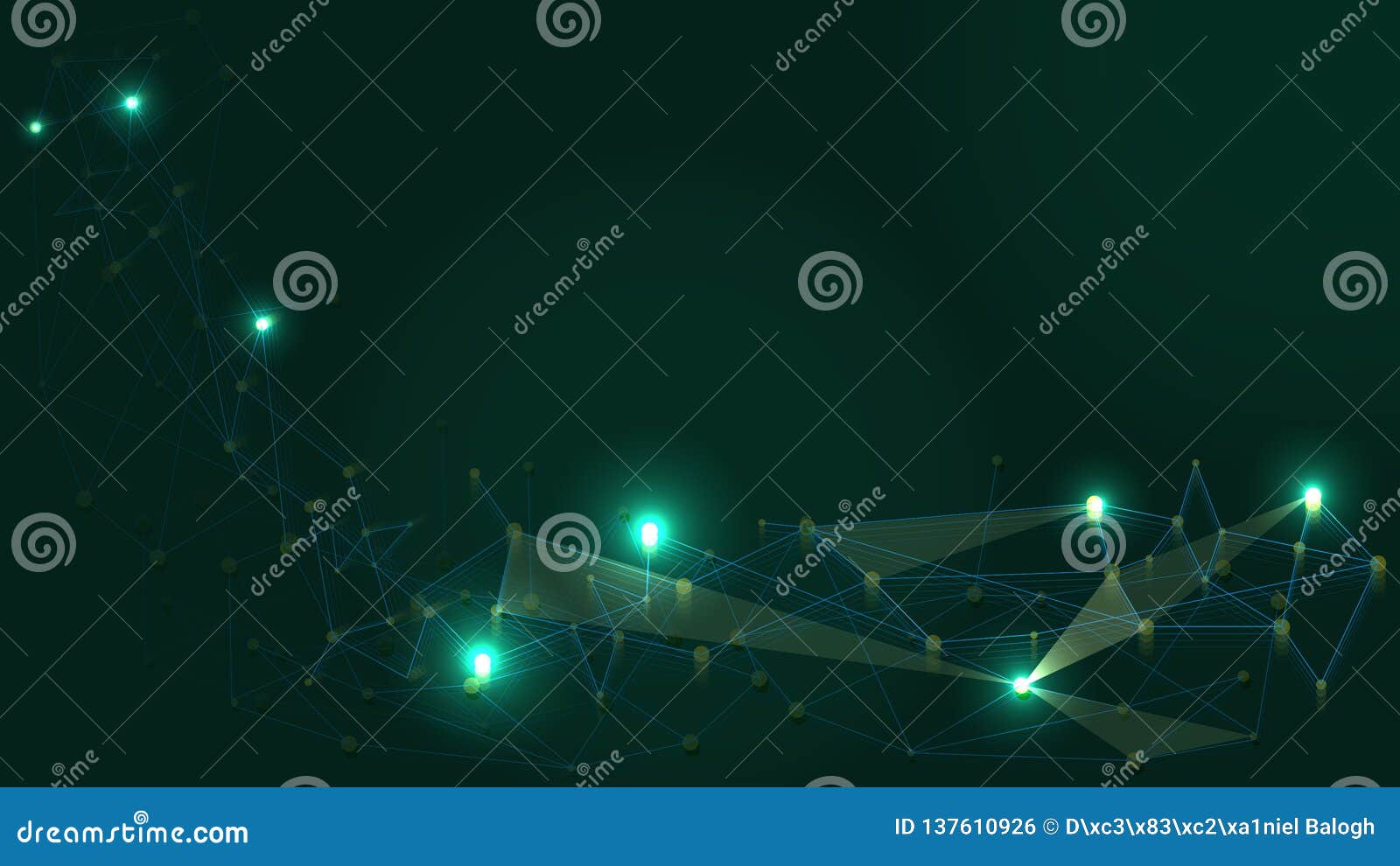 Abstract Technology Network Structure Background. Futuristic Plexus Effect Computer Geometric ...