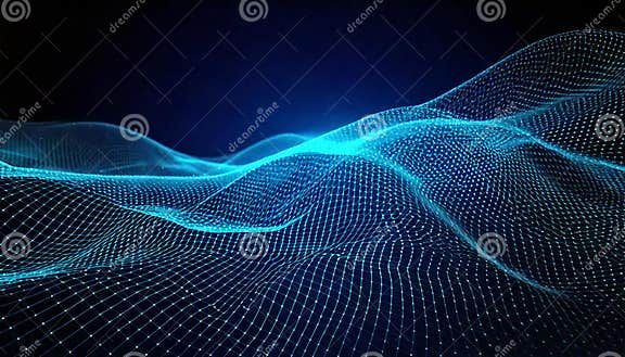 Abstract Technology Particles Forming a Futuristic Mesh Network ...