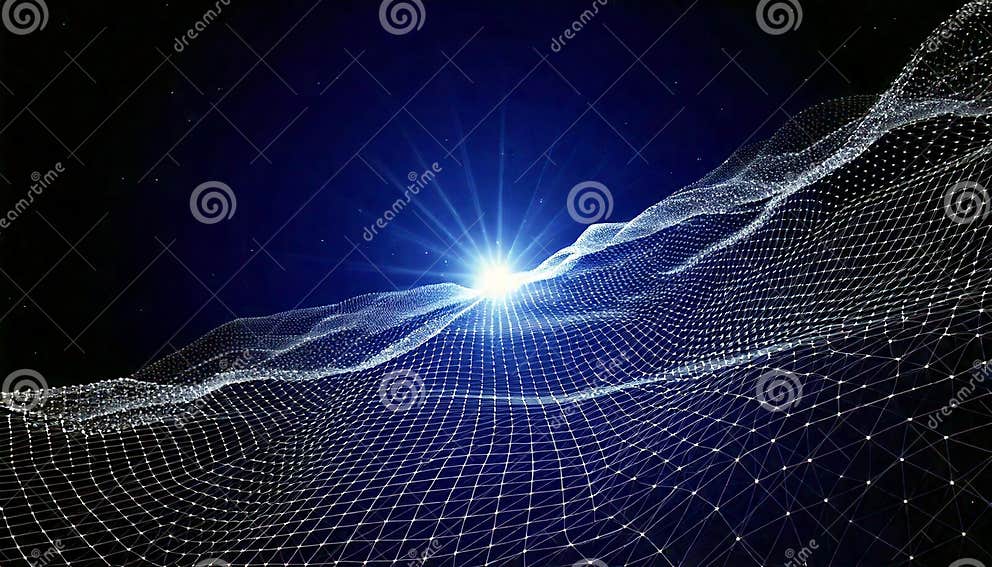 Abstract Technology Particles Forming a Futuristic Mesh Network ...