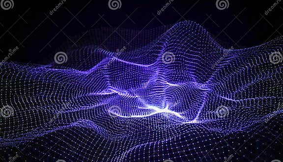 Abstract Technology Particles Forming a Futuristic Mesh Network ...