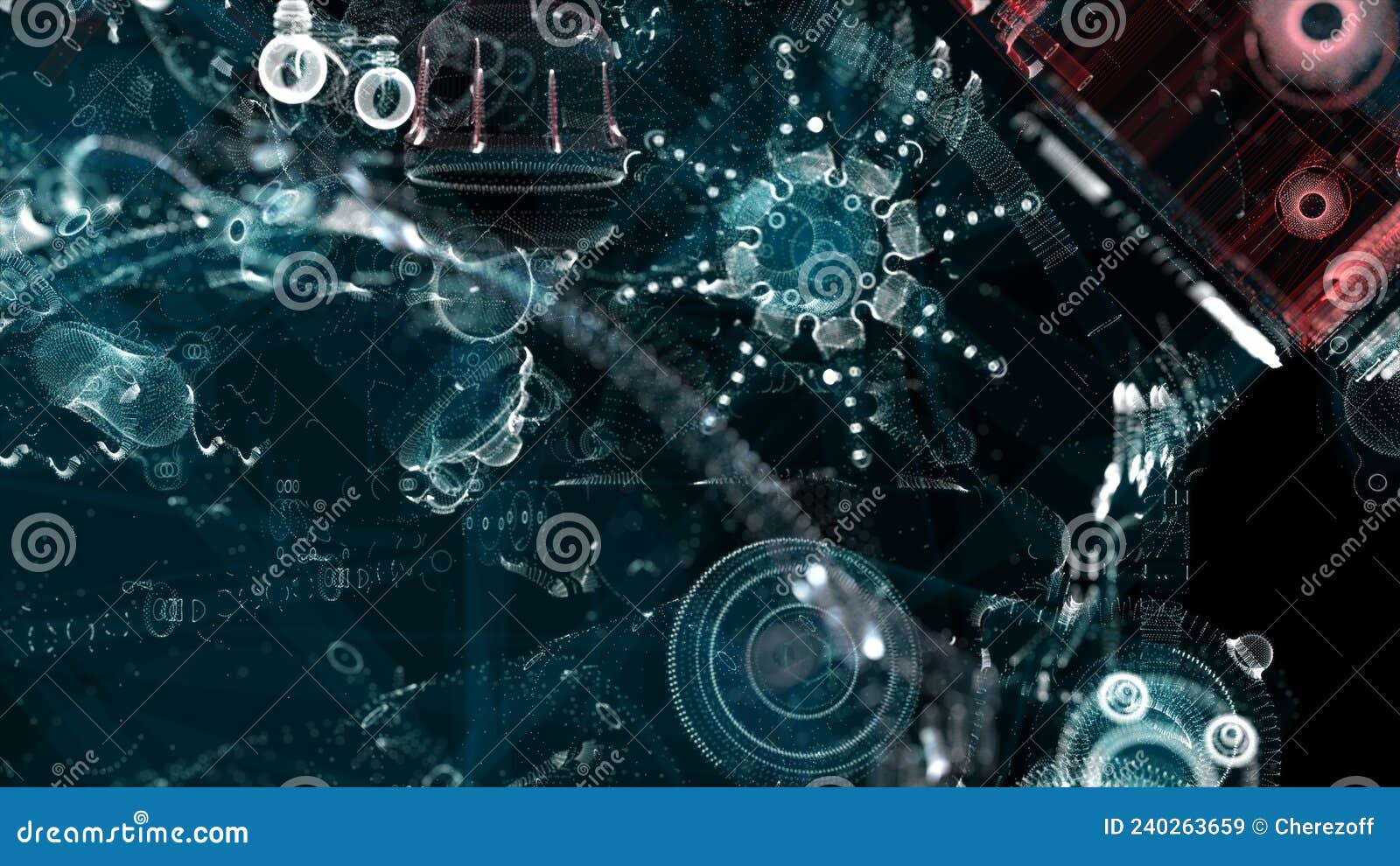 Abstract Technology Particles Mesh Background Stock Illustration ...