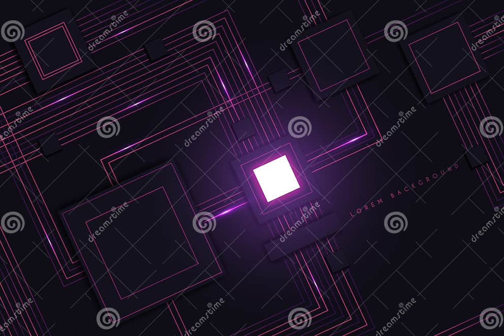 Abstract Technology Pattern Background with Glow Effect Stock Vector ...
