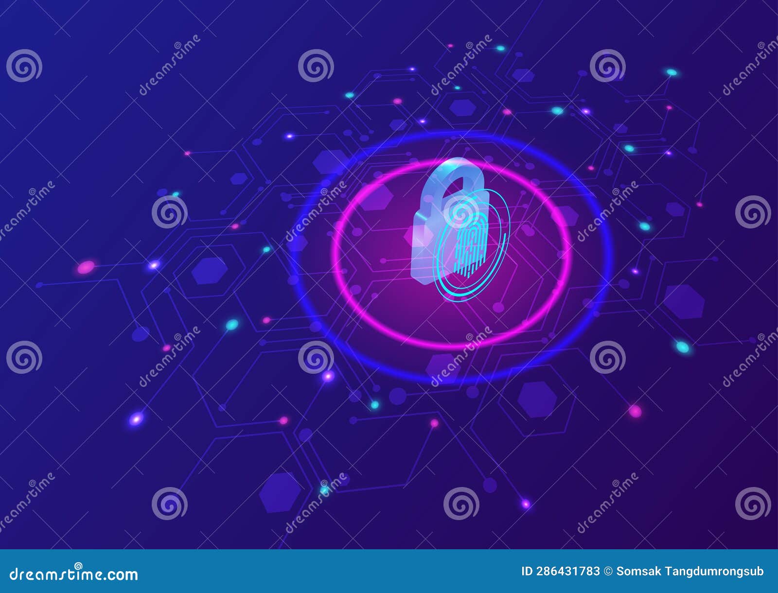 Abstract Technology Protection System Secures Data Access by Finger ...