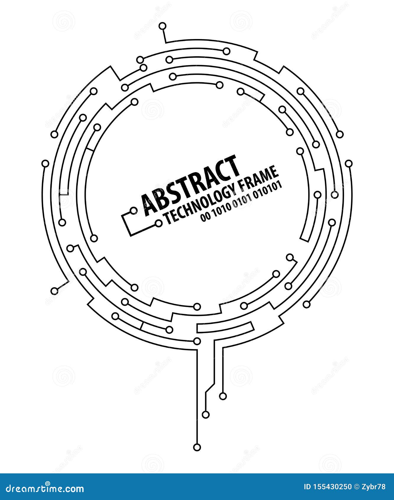 Abstract Technology Round Frame Stock Vector - Illustration of digital ...
