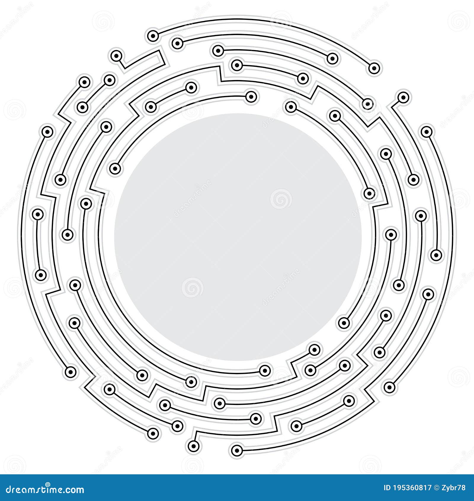 Abstract Technology Round Frame Stock Vector - Illustration of modern ...