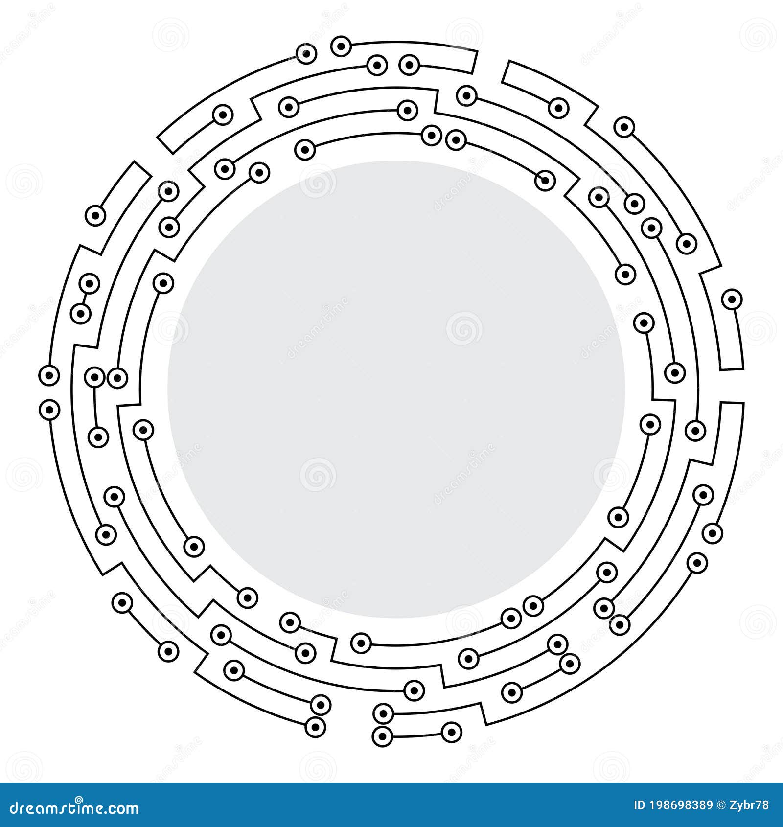 Abstract Technology Round Frame Stock Vector - Illustration of ...