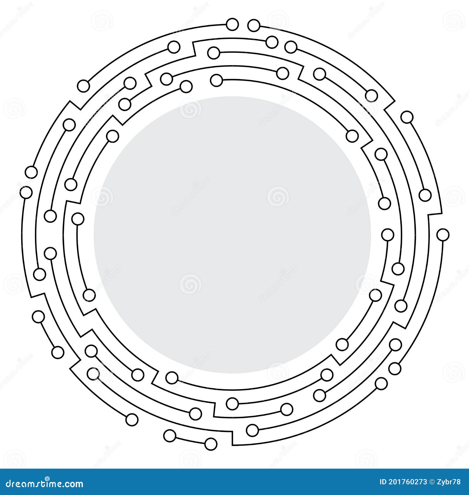 Abstract Technology Round Frame Stock Vector - Illustration of board ...