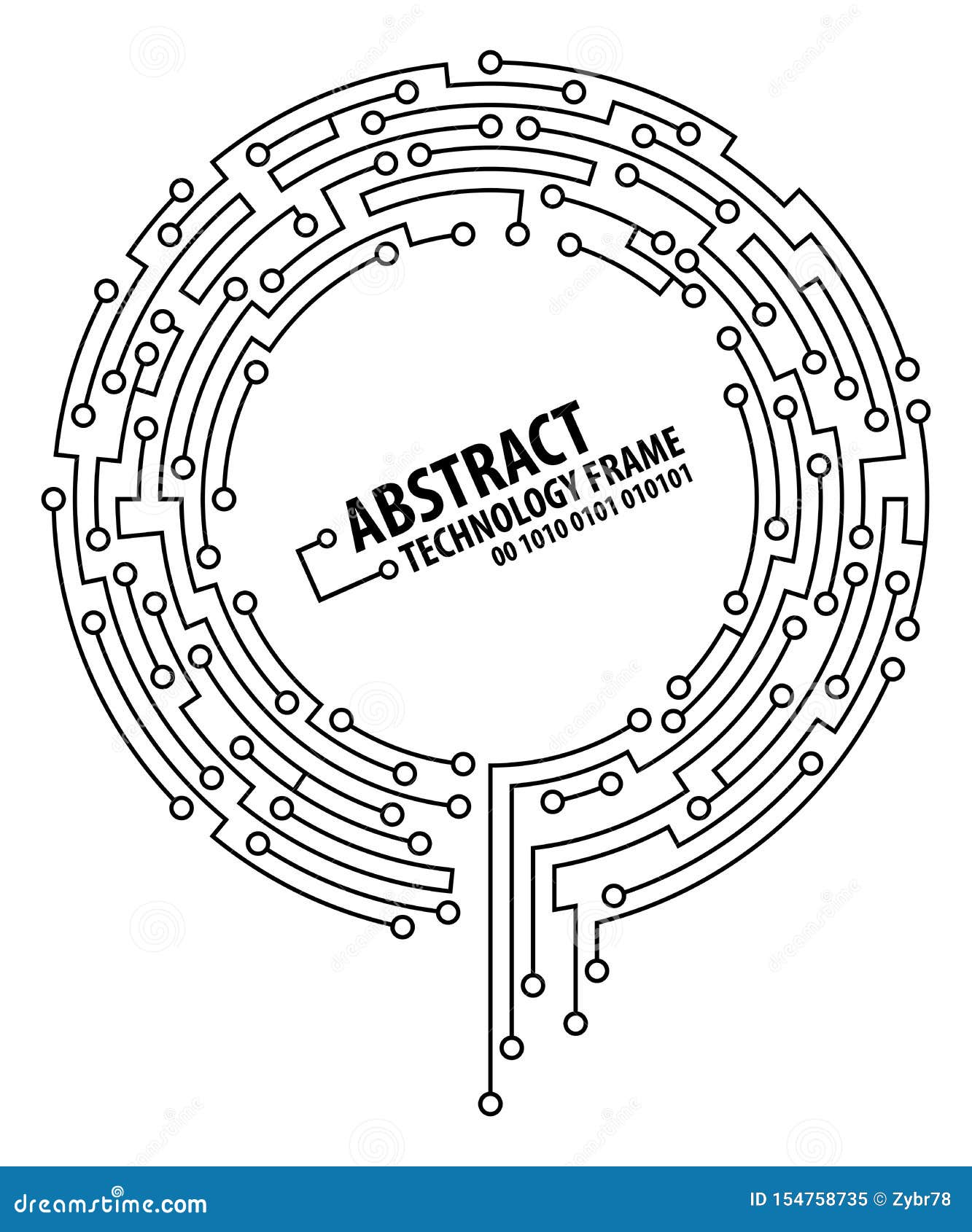 Abstract Technology Round Frame Stock Vector - Illustration of abstract ...