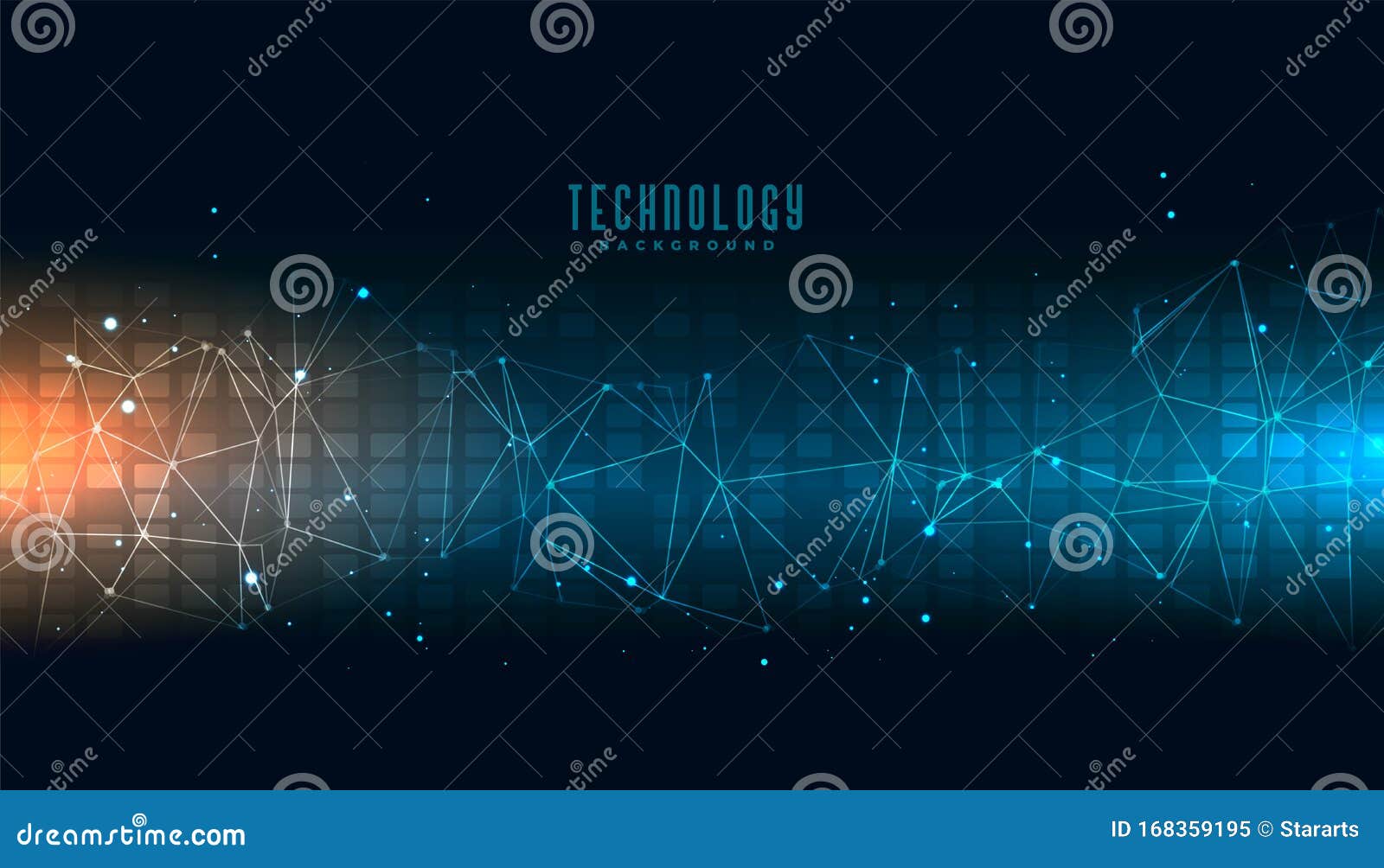 Abstract Technology Science Banner with Connecting Lines Stock Vector ...