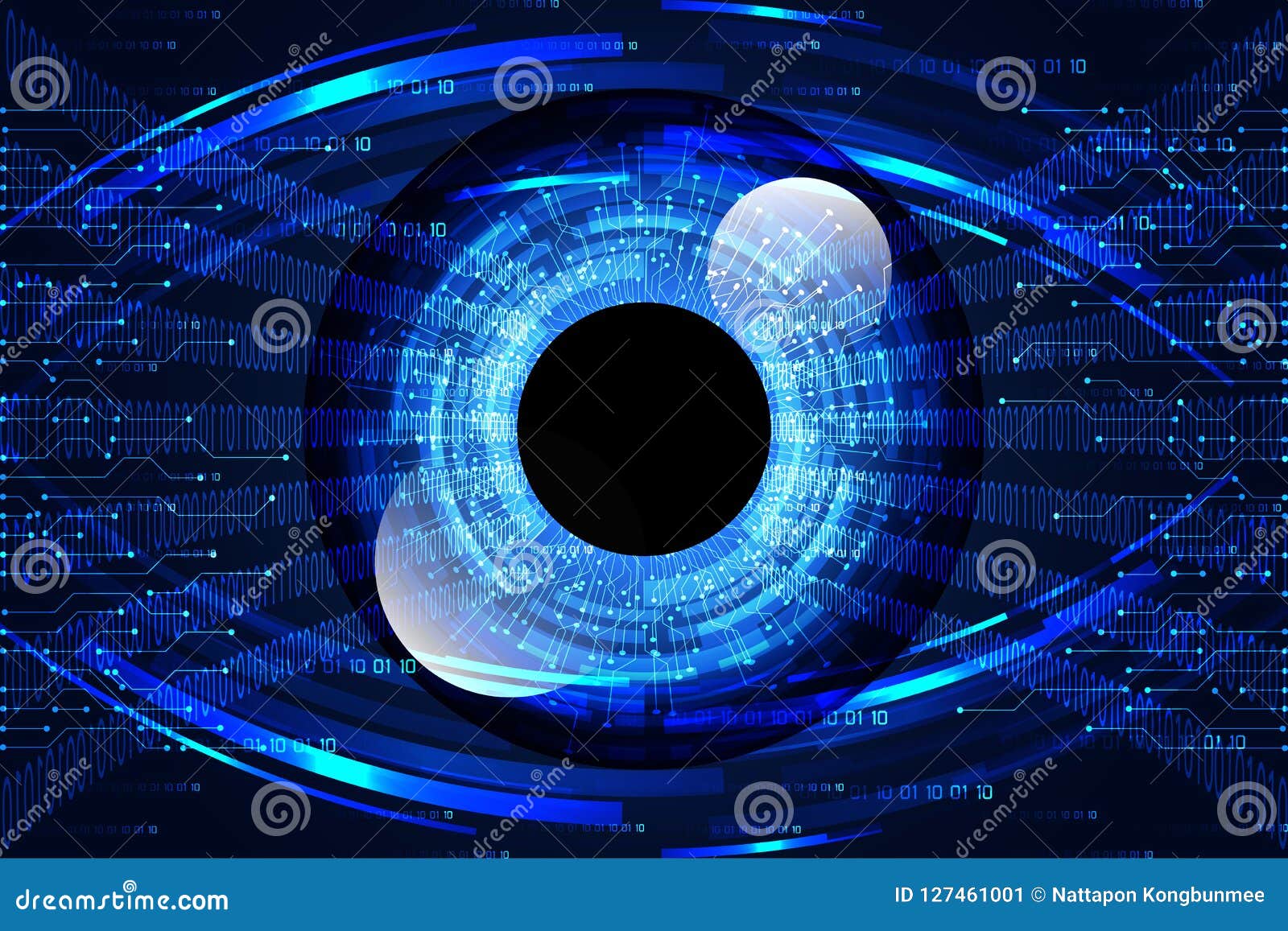 Abstract Technology Science Concept Eye Digital Link and Binary Stock ...