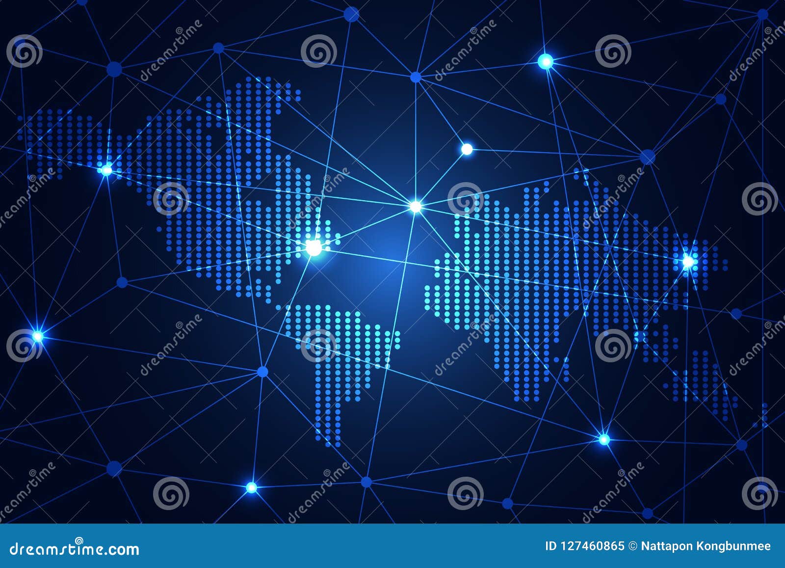 Abstract Technology Science Concept Map Dot Digital Link on Hi T Stock ...