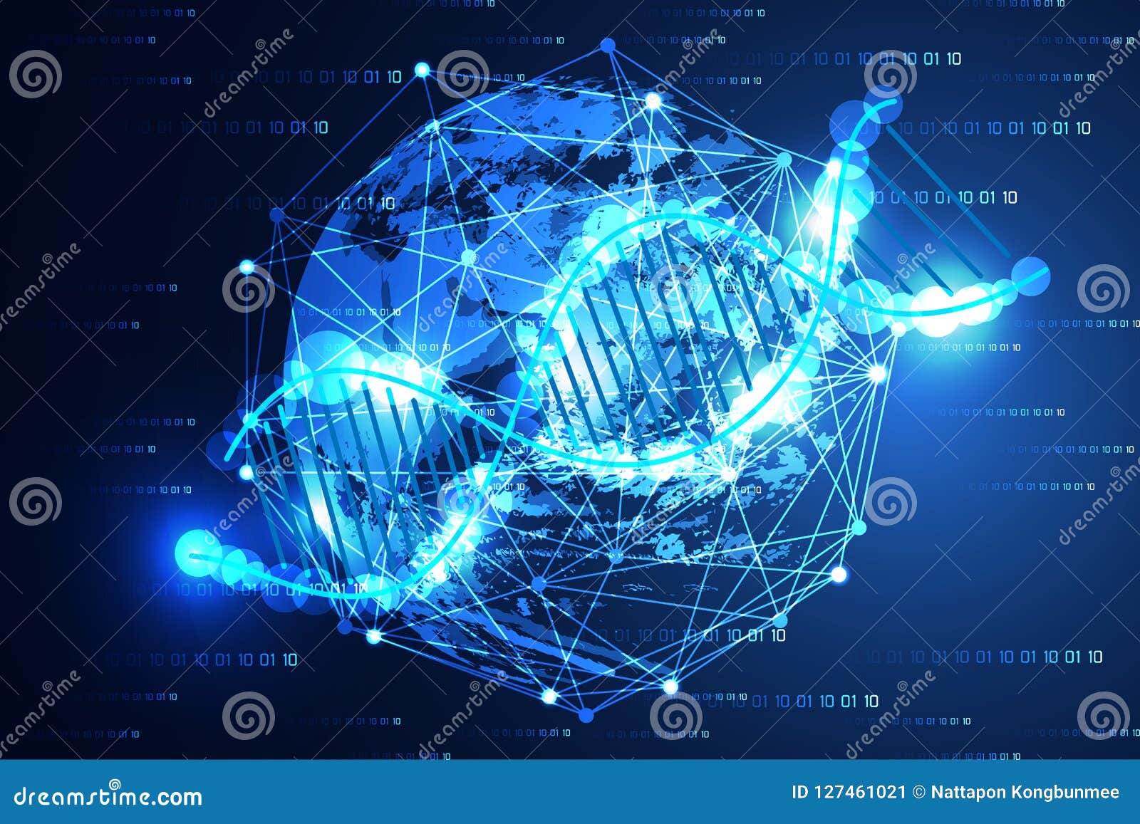 Abstract Technology Science Concept Modern World Blue Light and Stock ...