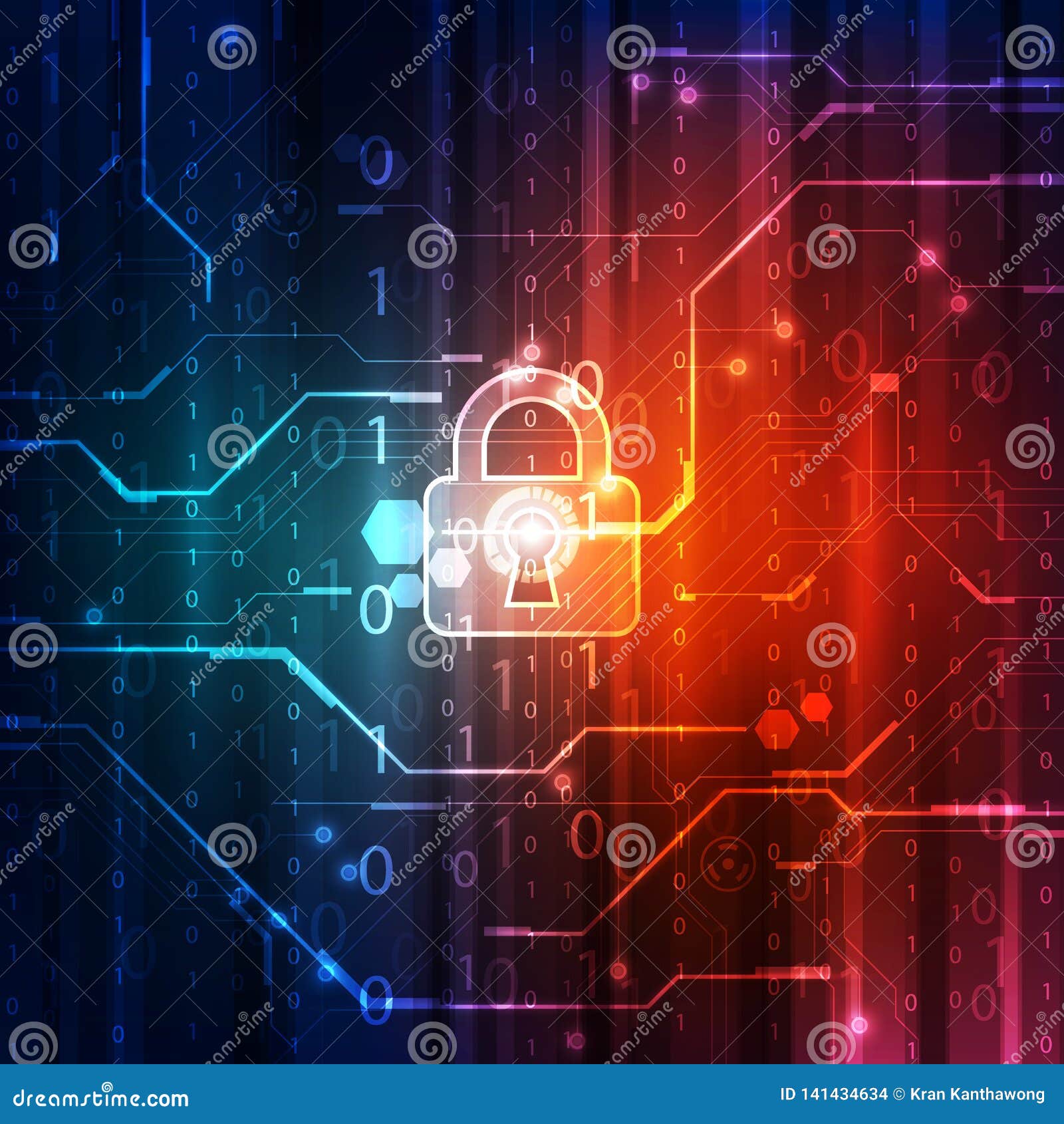 Abstract Technology Security on Global Network Background, Vector Illustration Stock Vector ...