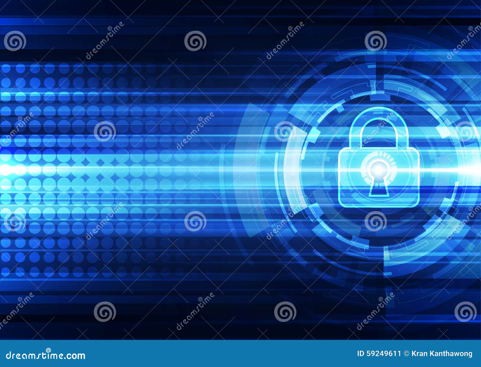 Abstract Technology Security on Global Network Background, Vector ...