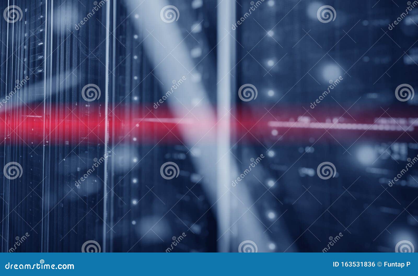 Abstract Technology Server Blurred Background. Internet ...