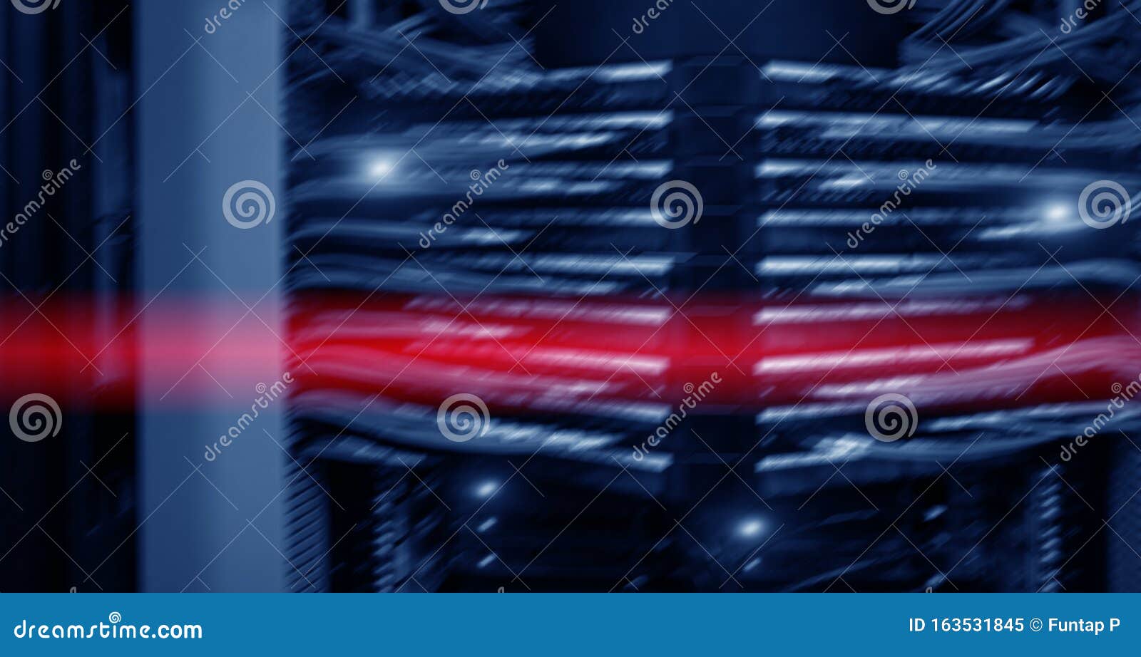 Abstract Technology Server Blurred Background. Internet ...