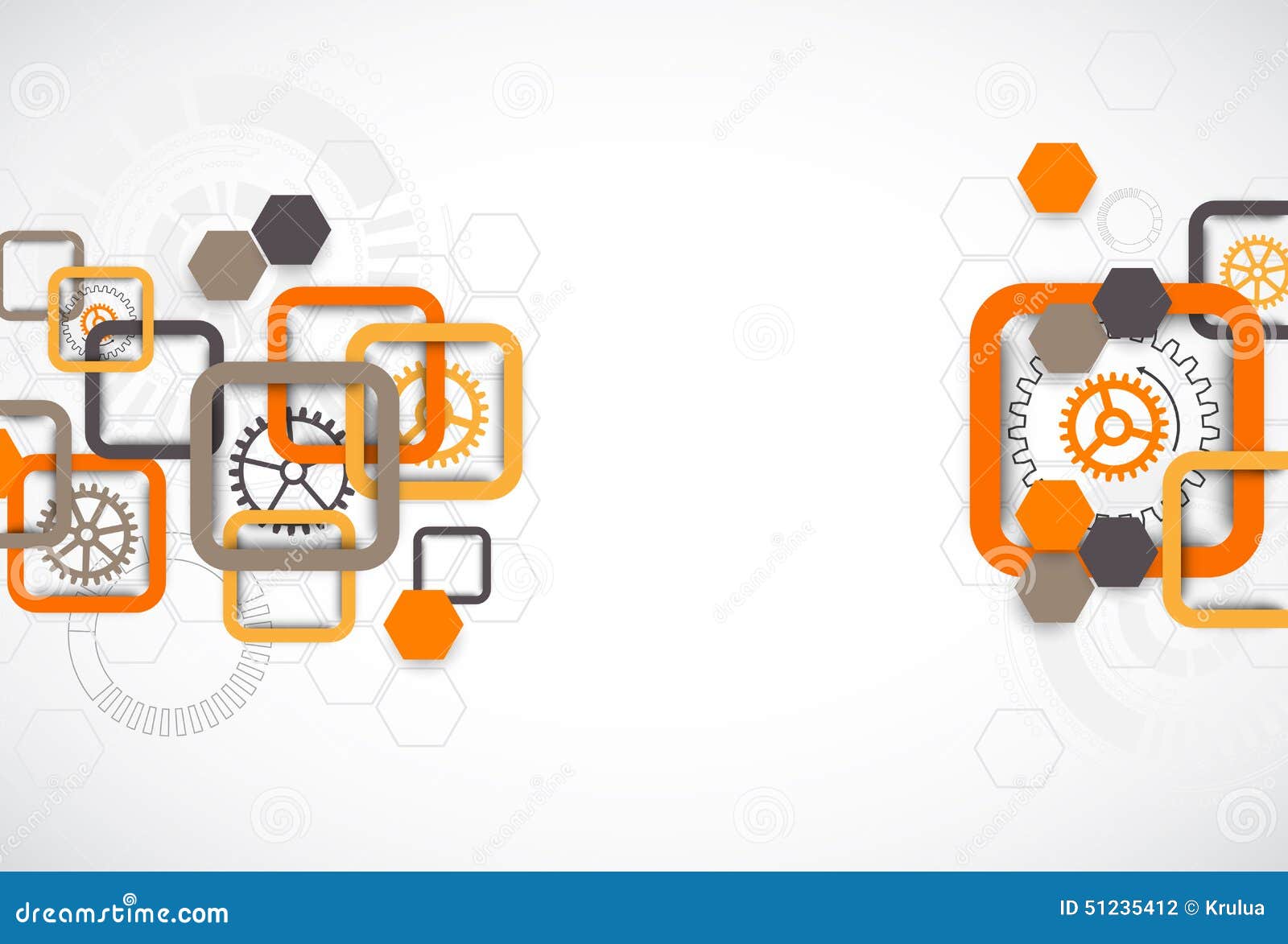 Abstract Technology Square Background with Cogwheels Stock Vector ...