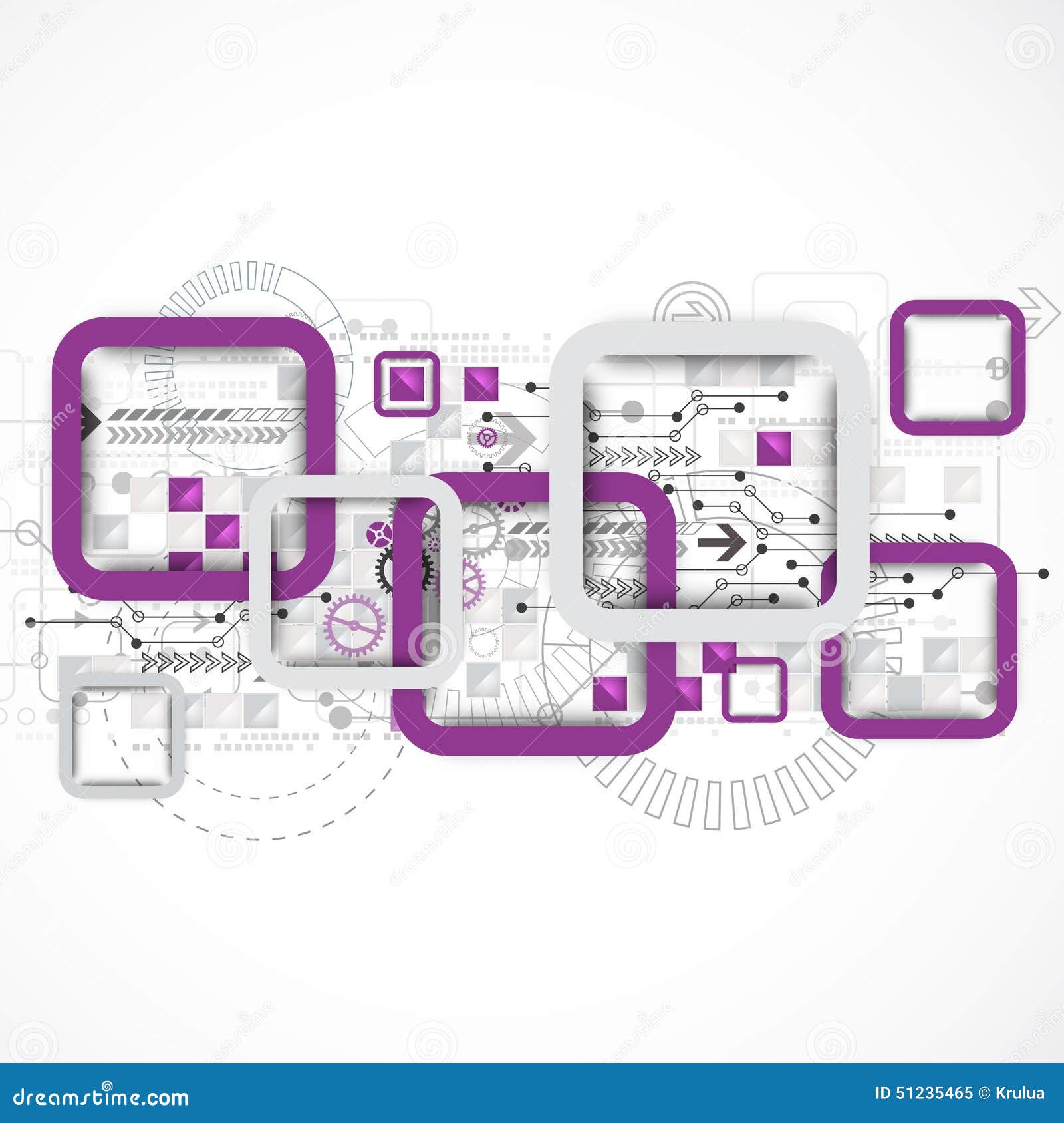 Abstract Technology Square Background Stock Vector - Illustration of ...