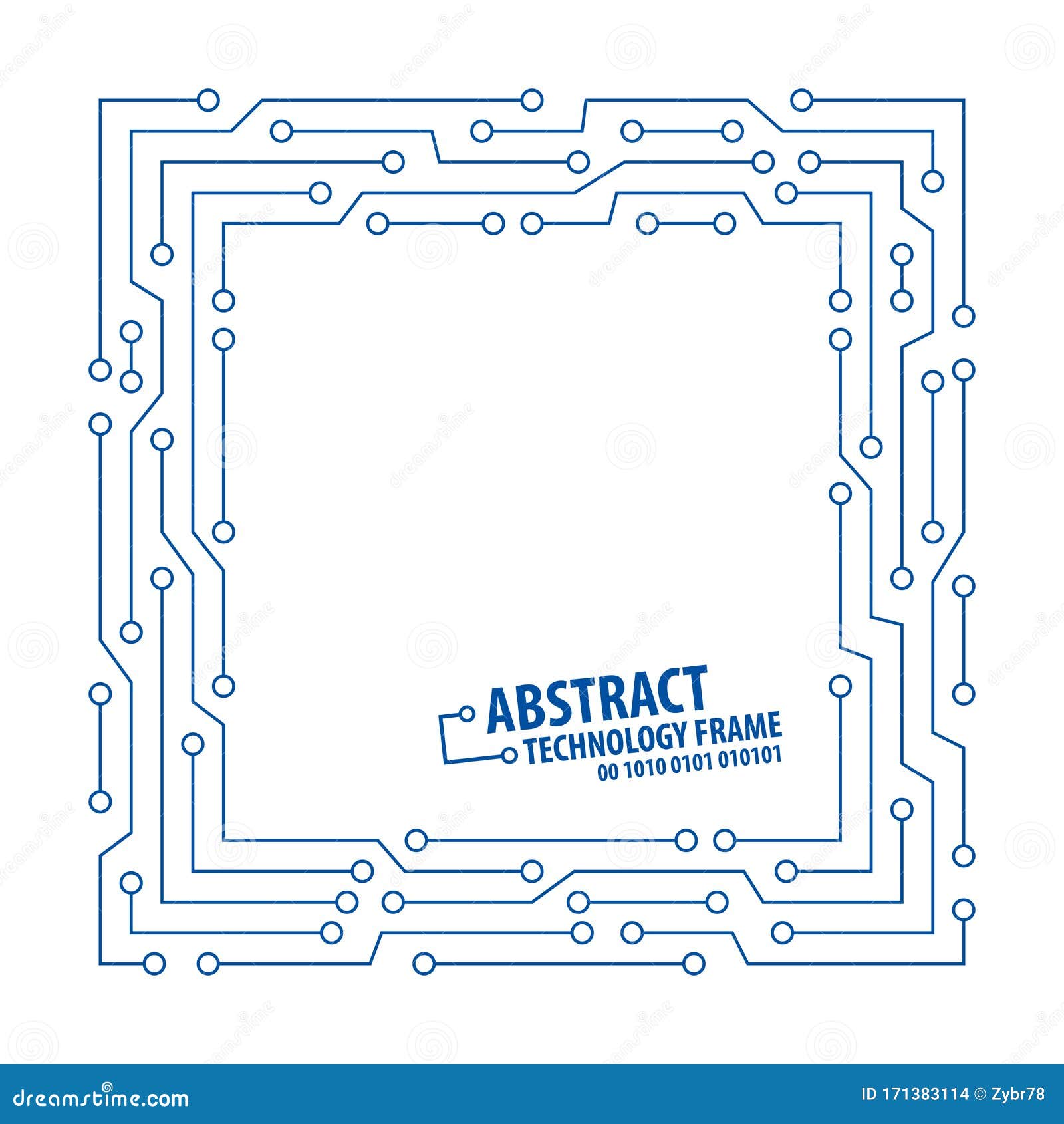 Abstract Technology Square Frame Stock Vector - Illustration of ...