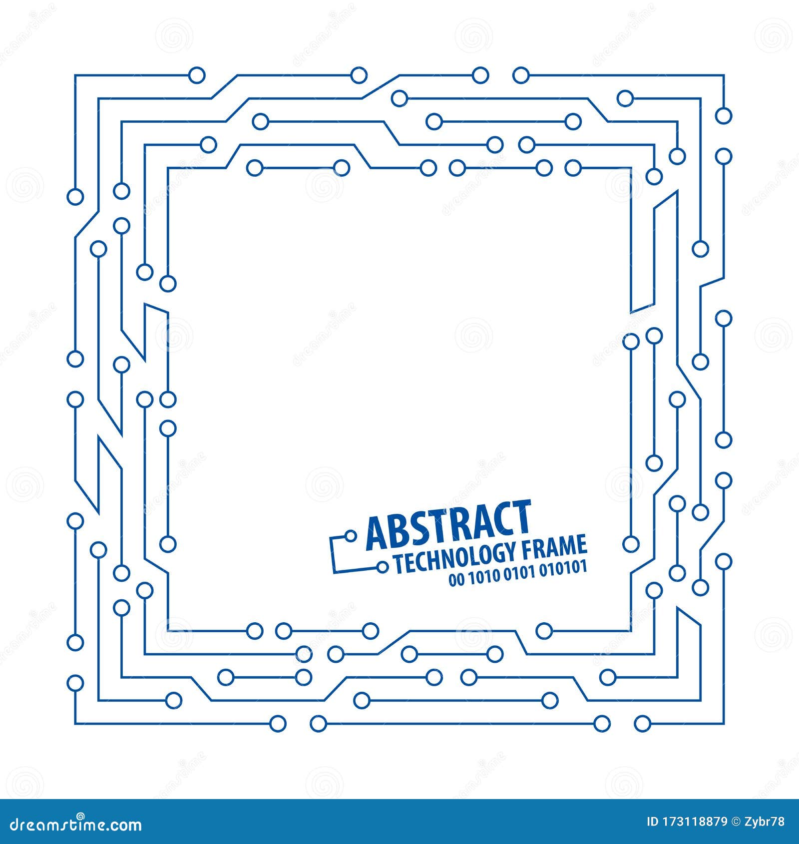 Abstract Technology Square Frame Stock Vector - Illustration of design ...