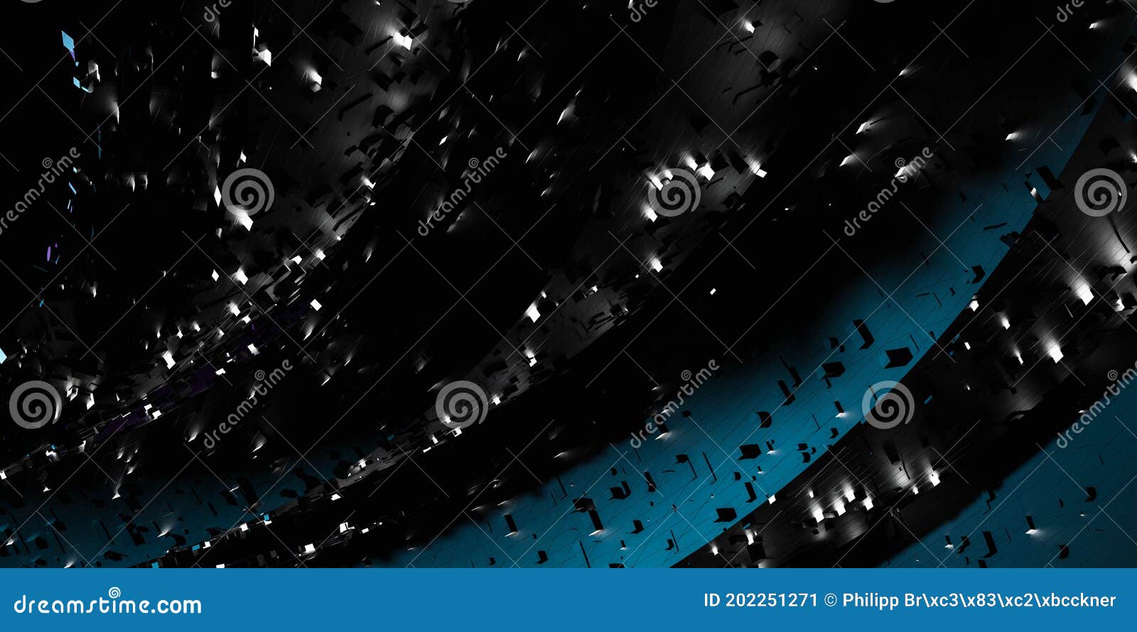 Abstract Technology Star Ship Space Station 3d Render Illustration ...