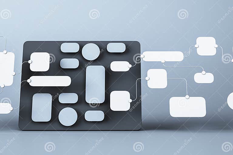 Abstract Technology Structure with Nodes and Connections on a Smooth ...