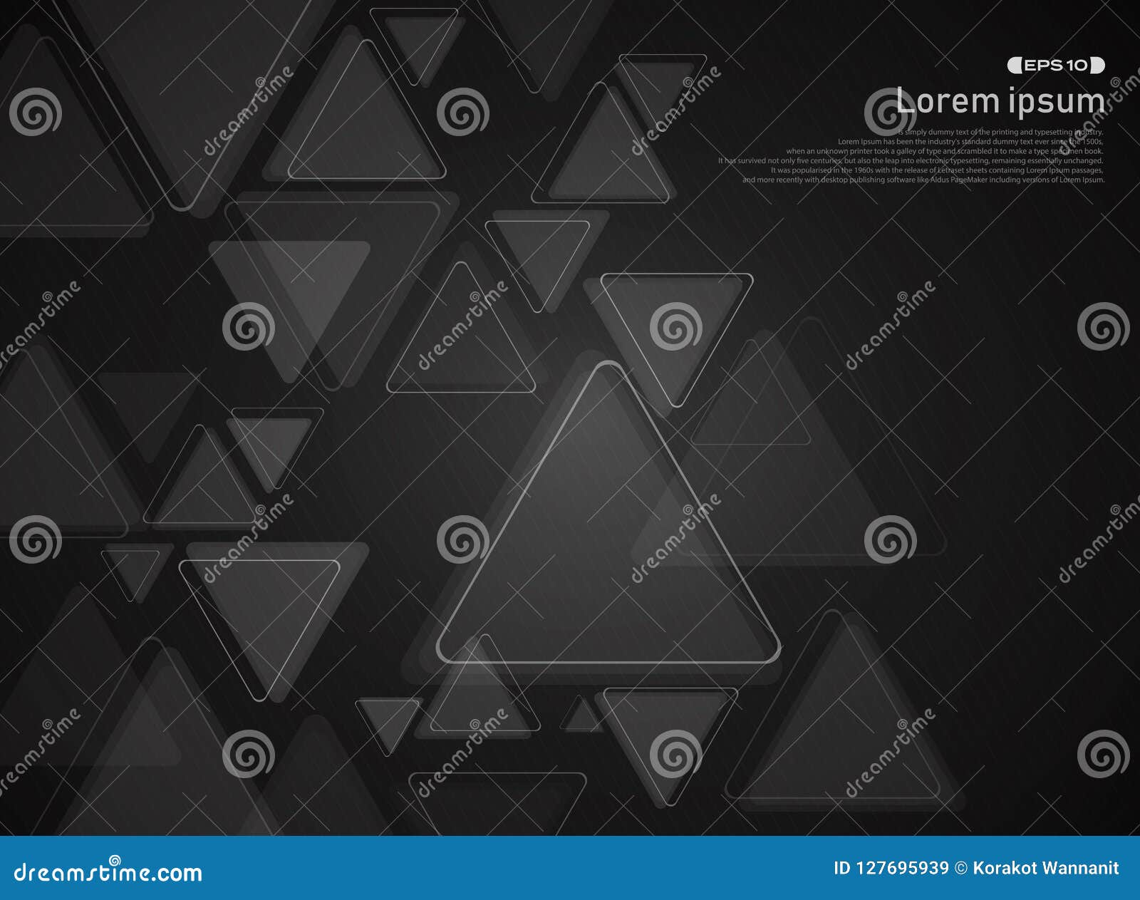 Abstract of Technology Triangle Pattern on Gradient Black Background ...