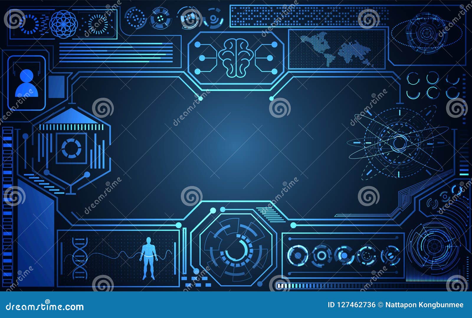 Abstract Technology Ui Futuristic Concept Ai Hud Interface Hologram ...