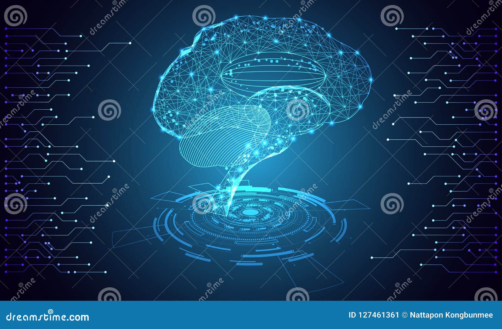 Abstract Technology Ui Futuristic Concept Brain Hud Interface Ho Stock ...