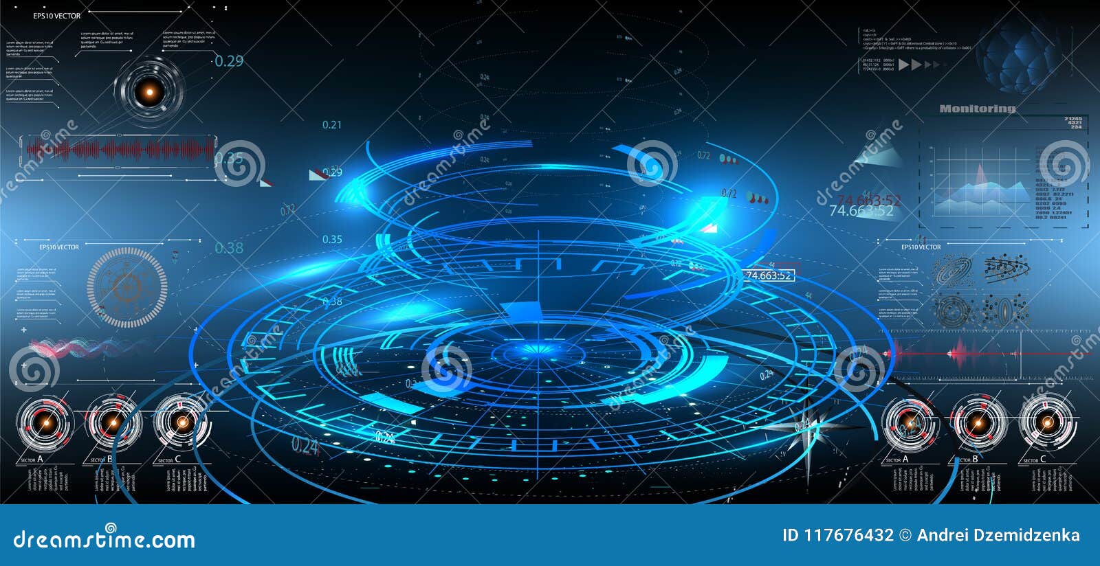 Abstract Technology Ui Futuristic Concept Hud Interface Stock Vector ...