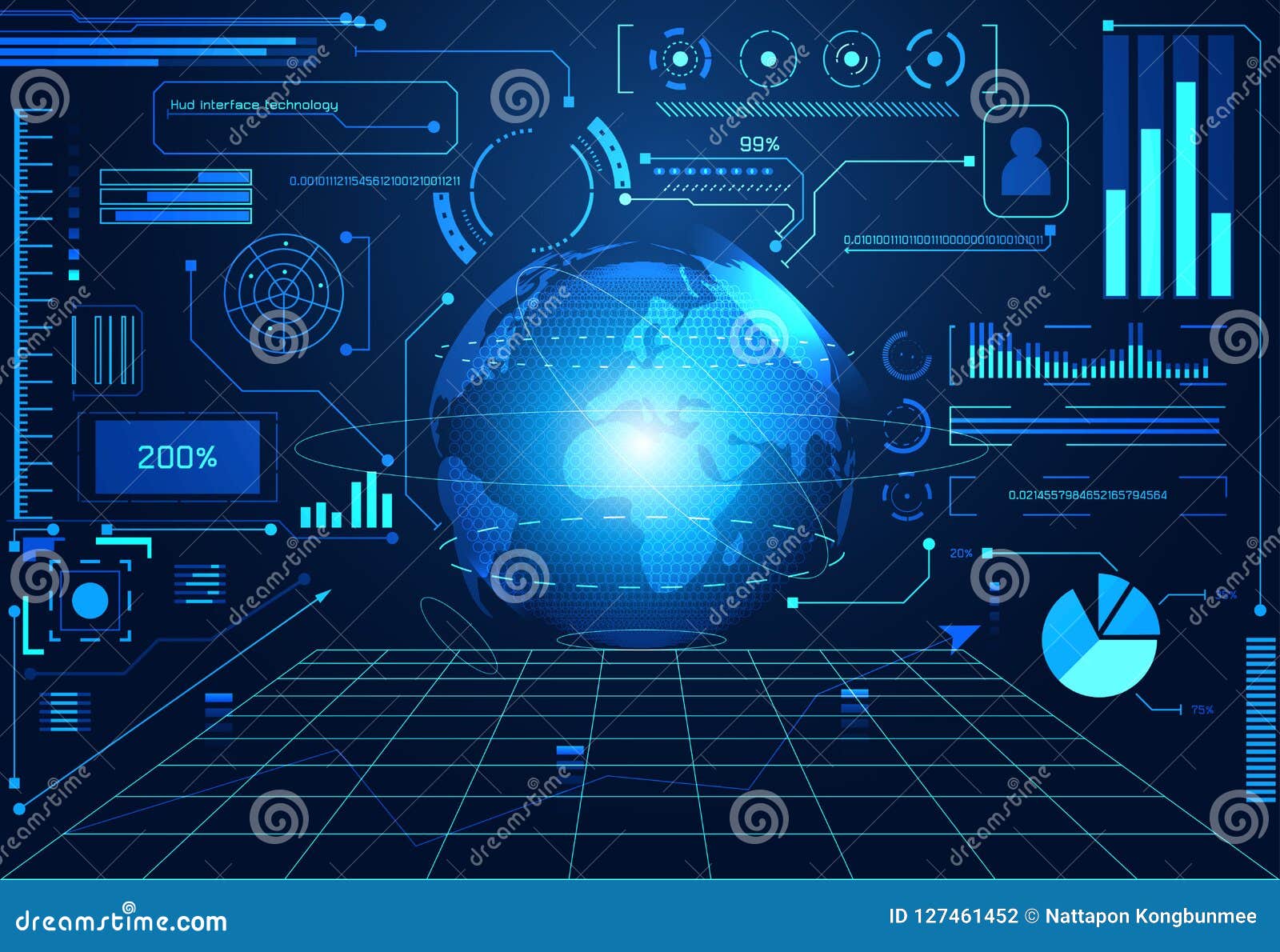 Abstract Technology Ui Futuristic Concept Hud World Interface Ho Stock ...