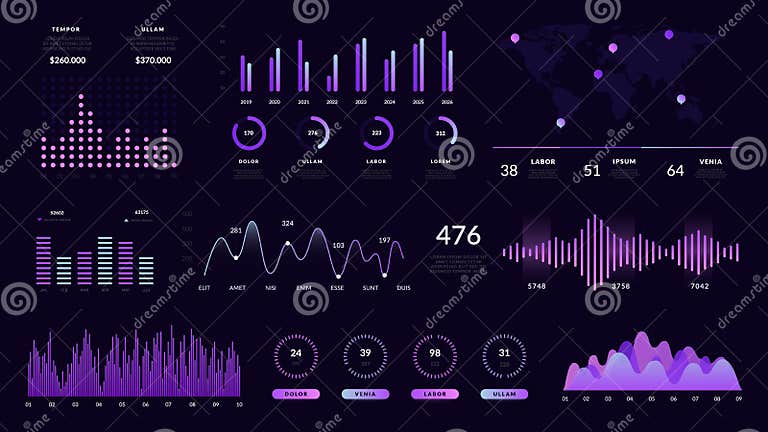 Abstract Technology User Interface. Data Screen with Chart Graphic Ui ...