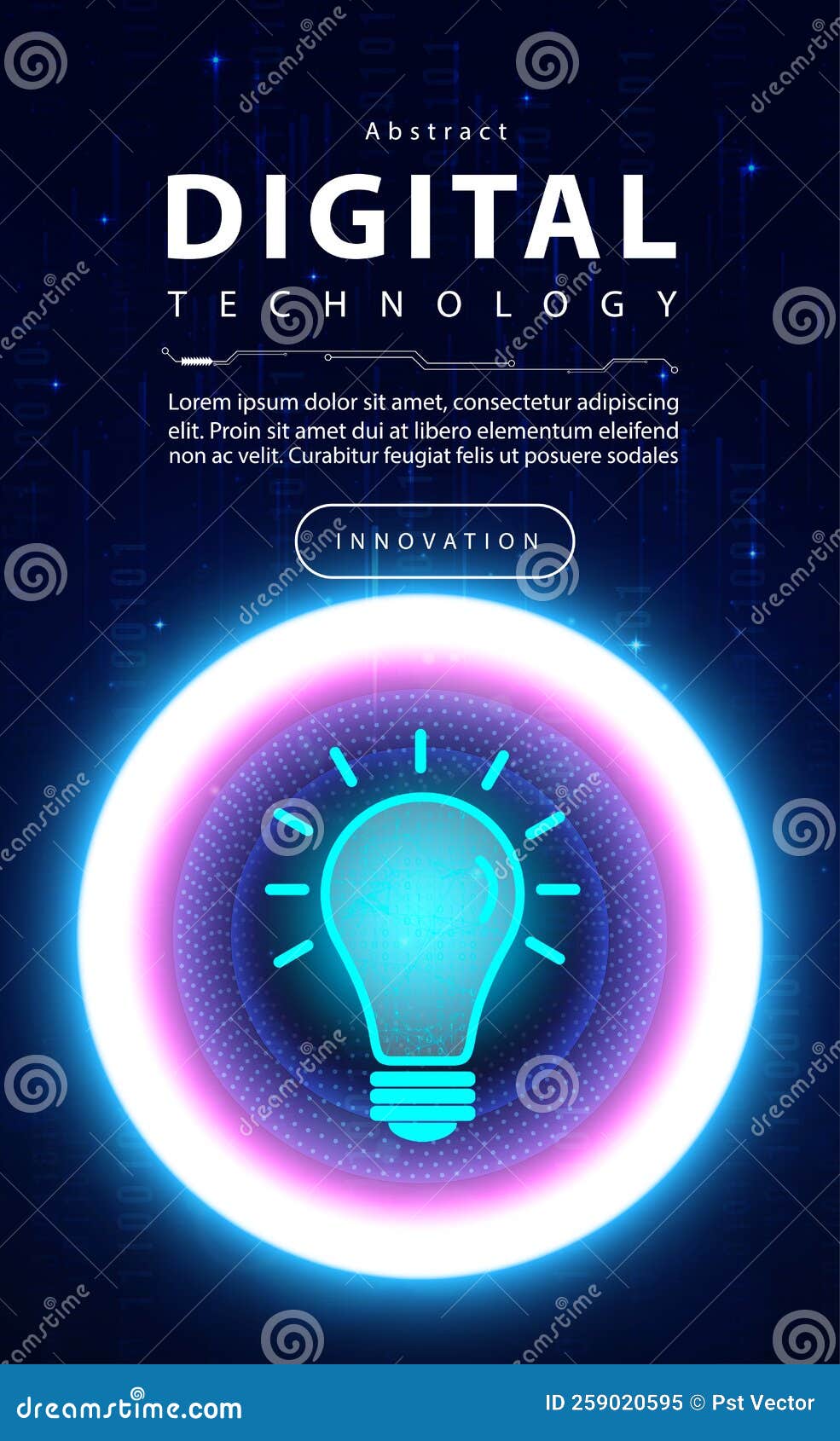 Digital Technology Creative Mind Idea Thinking Blue Background ...
