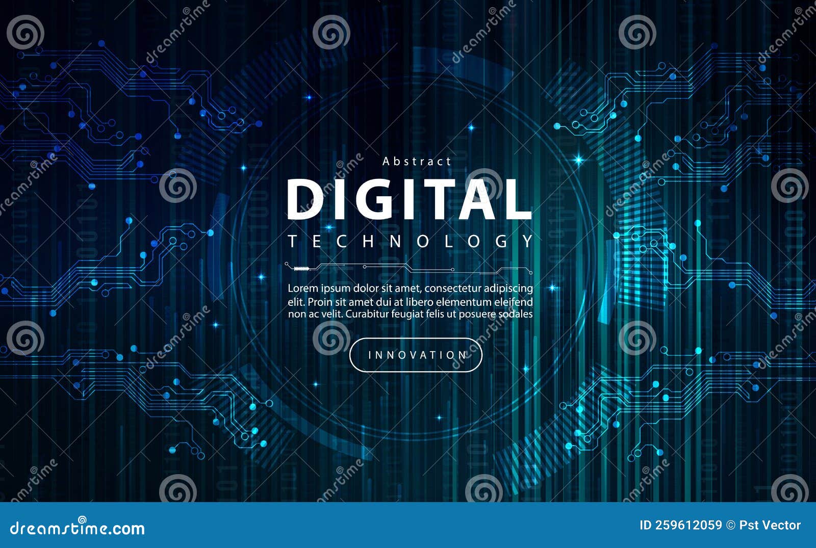 Digital Technology Banner Green Blue Background, Cyber Technology ...