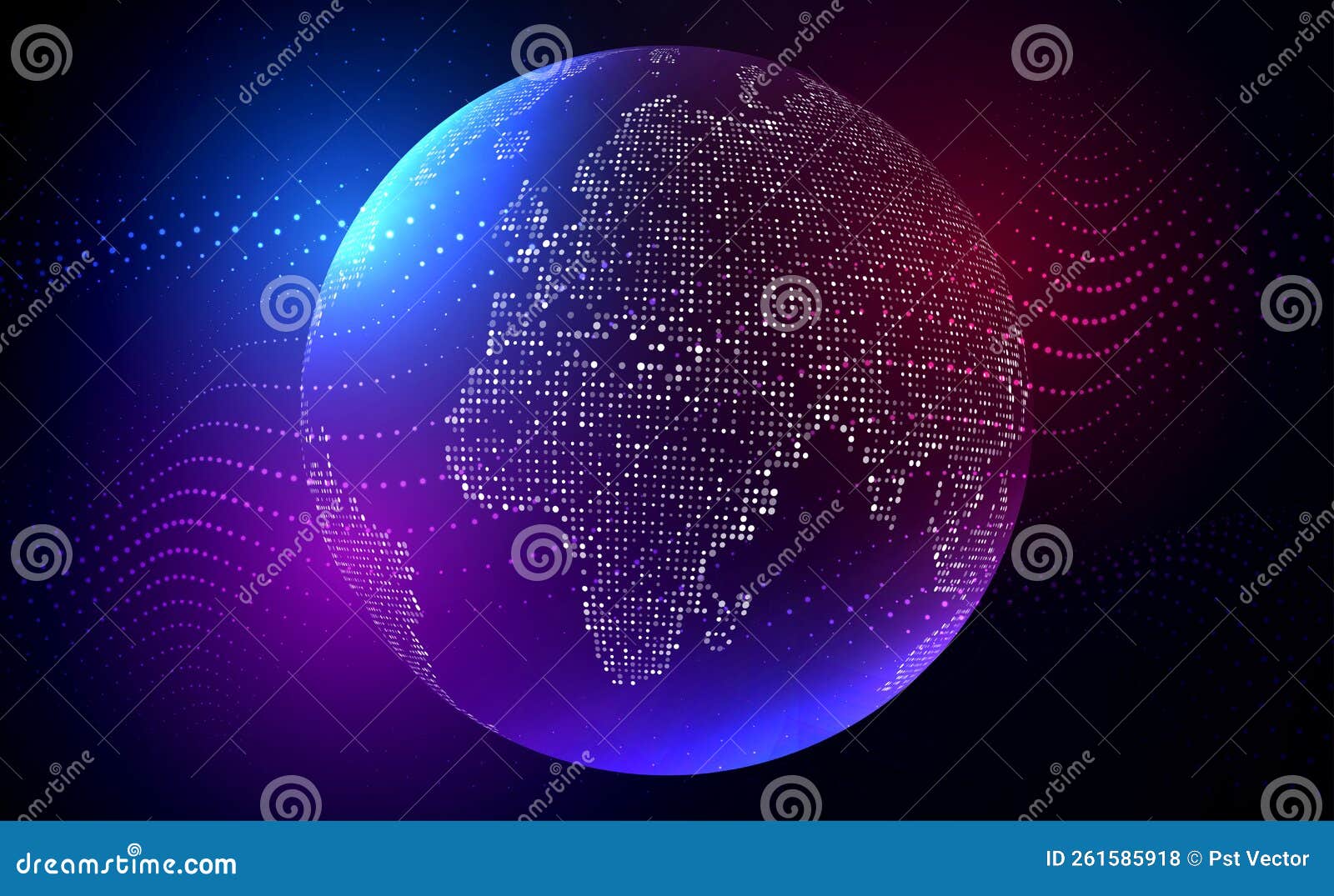 Digital Technology Worldwide Global Network Internet Connection Blue ...