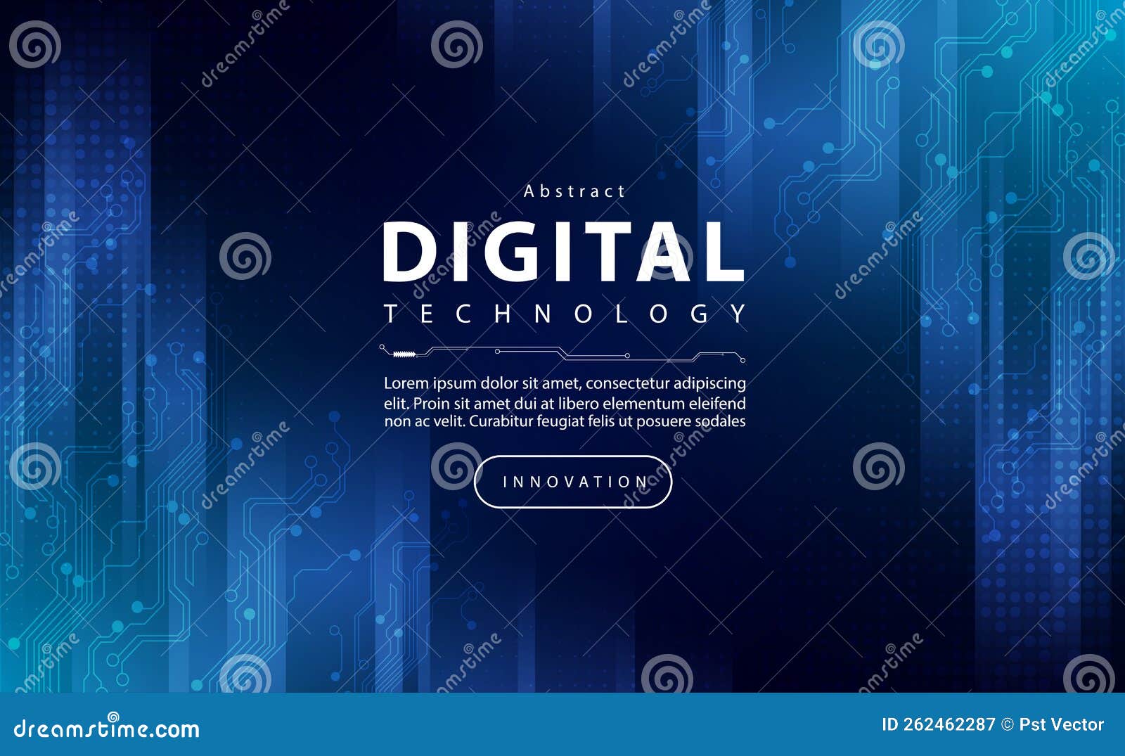 Digital Technology Banner Blue Green Background Concept, Cyber ...