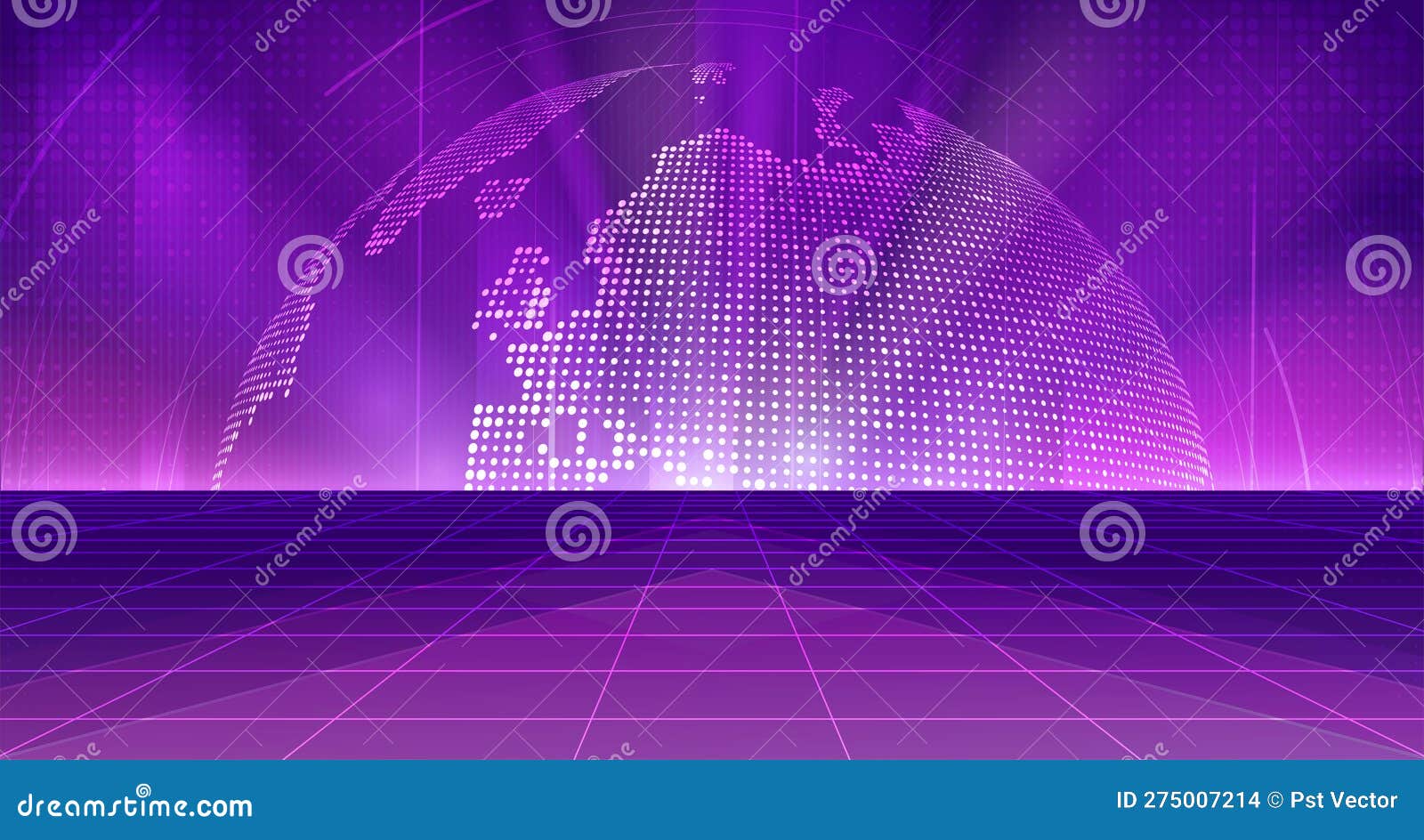 Digital Technology Metaverse Neon Blue Pink Background, Cyber ...