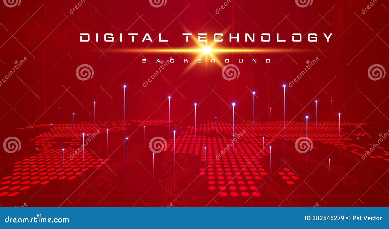 Digital Technology Global Speed Internet Network Connection Red ...
