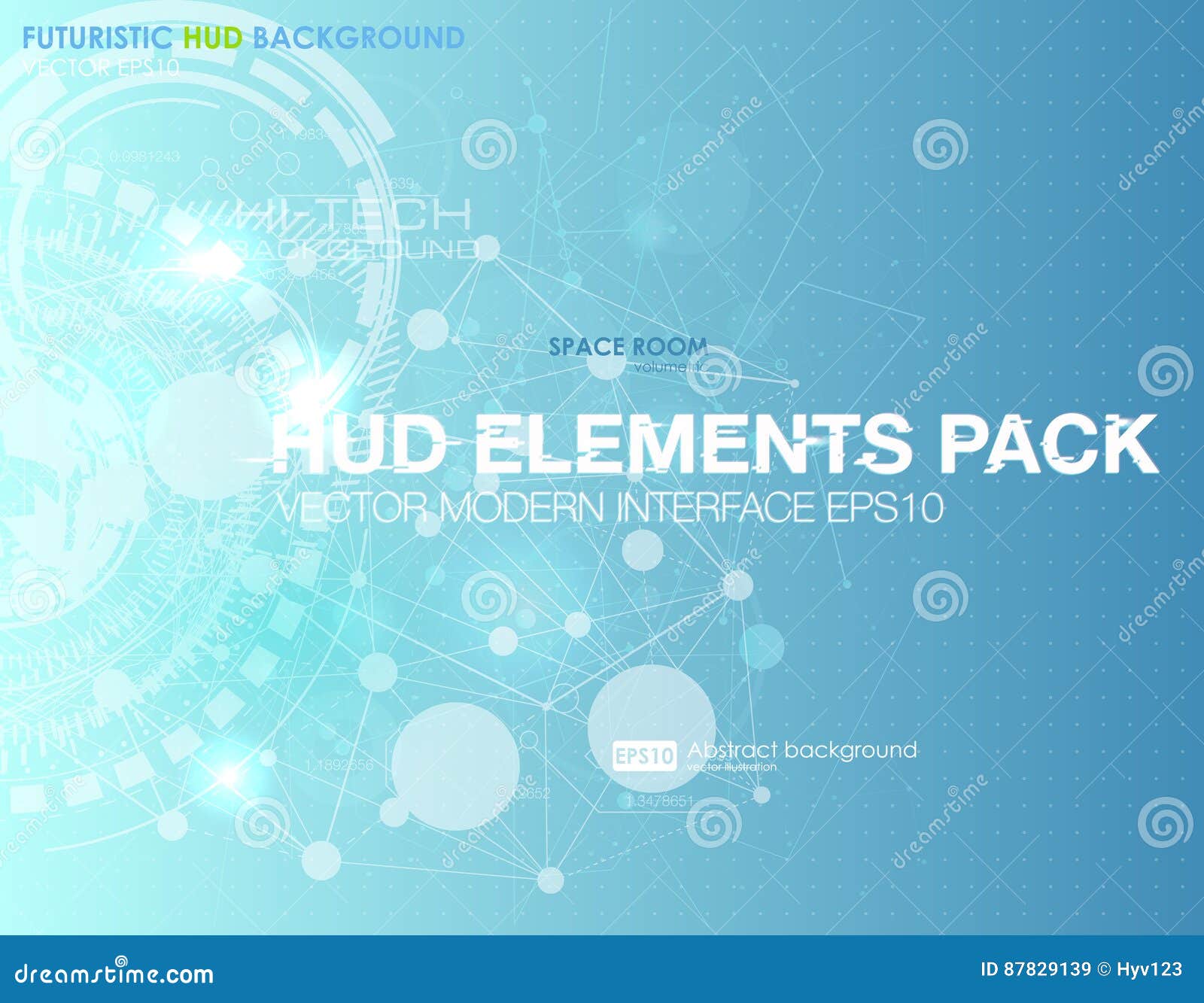 Abstract Technology Vector Background. HUD UI Communication Concept ...