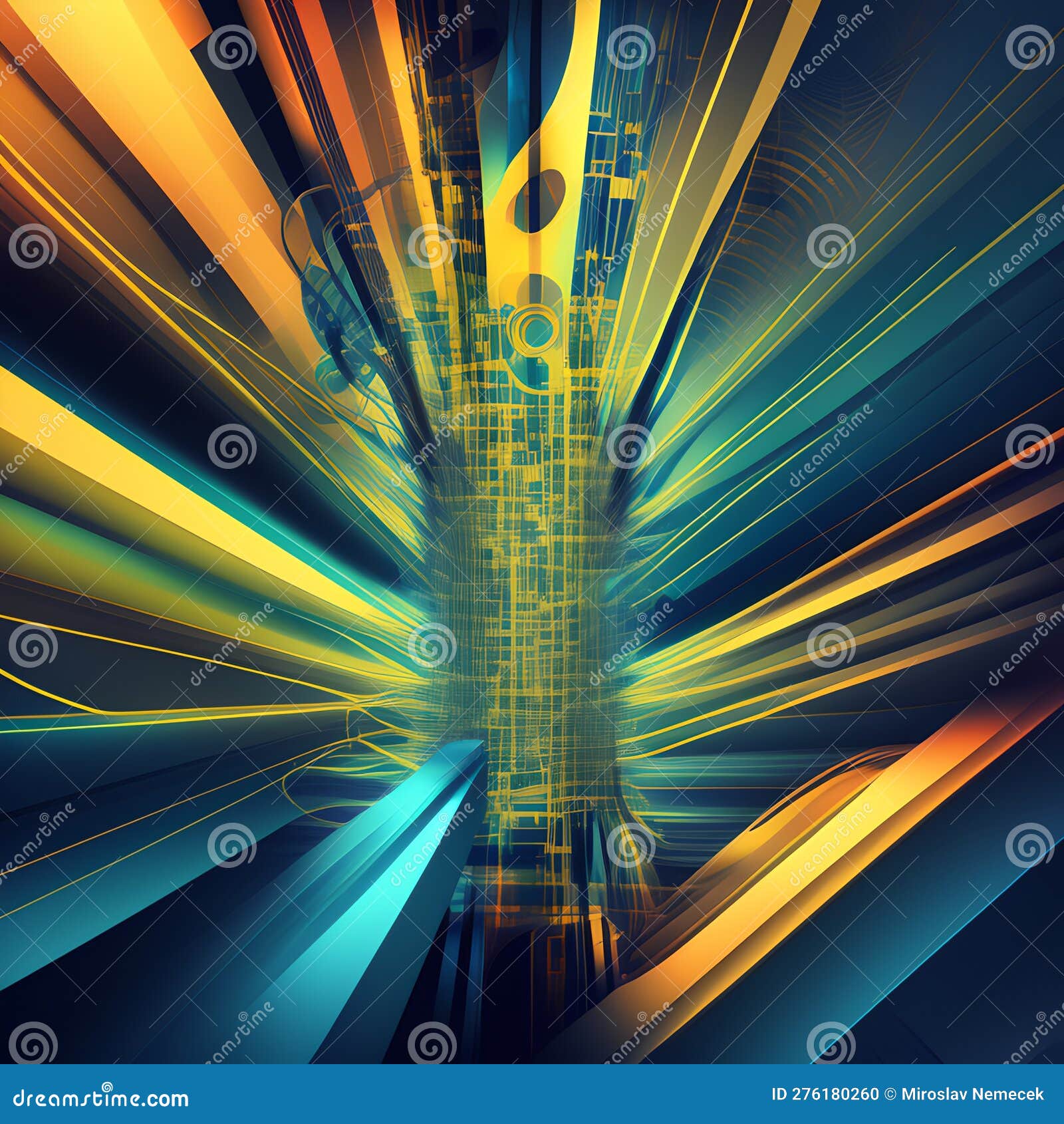 Abstract Technology Visualisation, Generative AI Illustration Stock ...