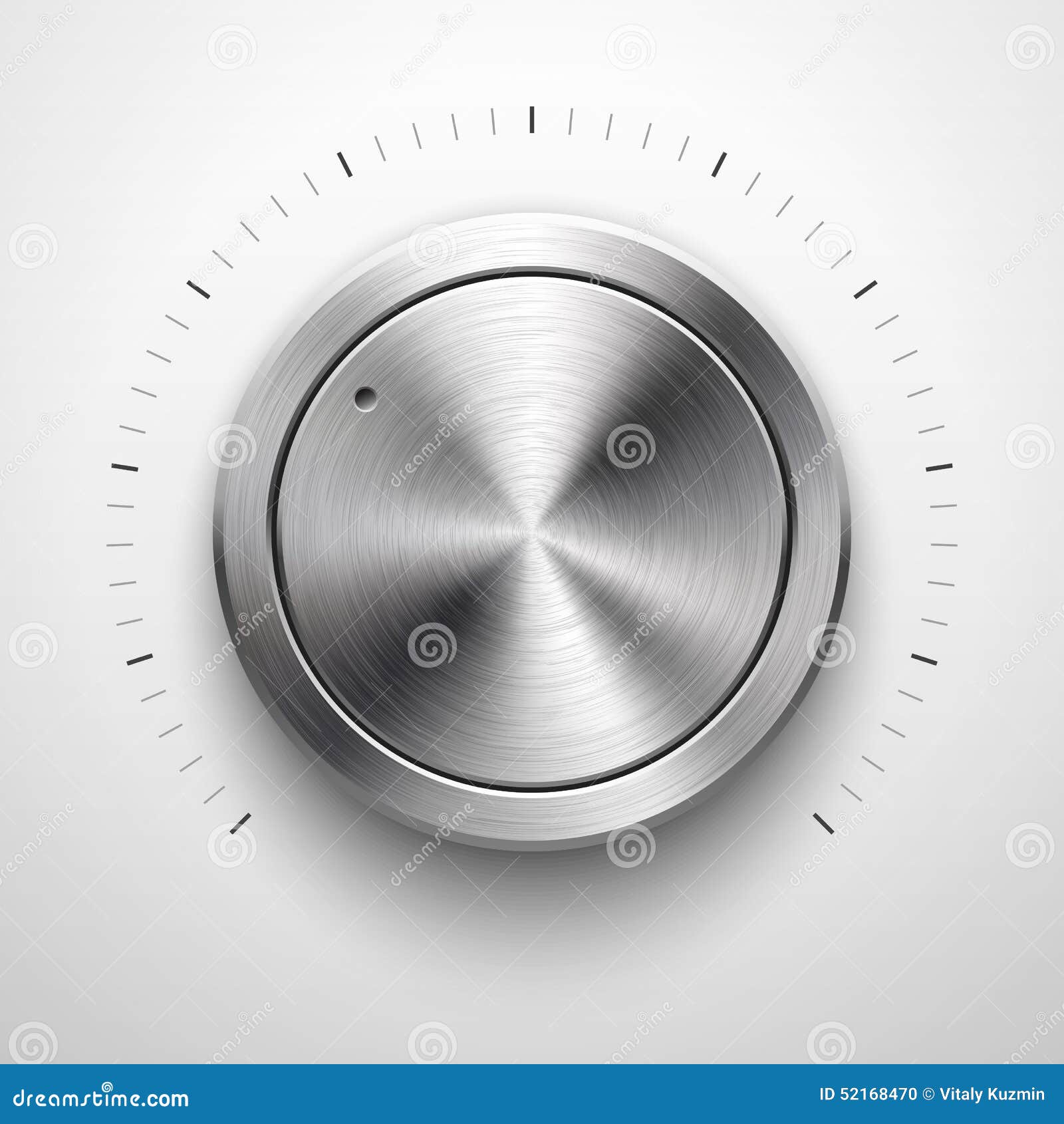 Abstract Technology Volume Knob with Metal Texture Stock Vector ...