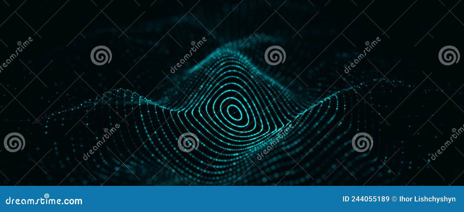 Abstract Technology Wave. Flow of Particles. Big Data Transfer ...