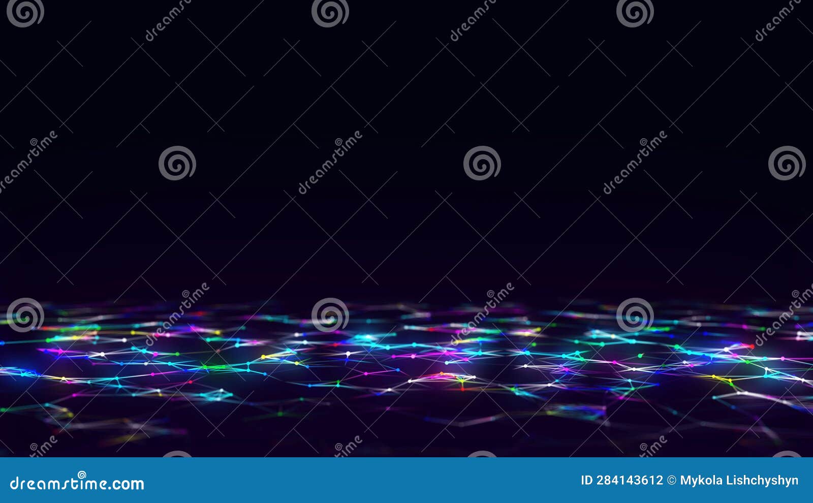 Abstract Technology Wave of Particles. Big Data Visualization ...