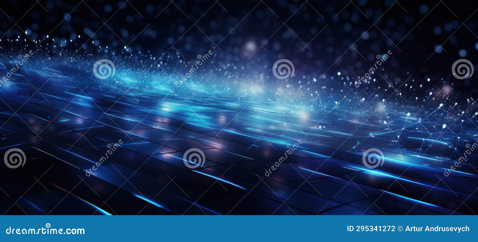 Abstract Technology Wavy Background Design. Hi-tech, AI and Big Data ...