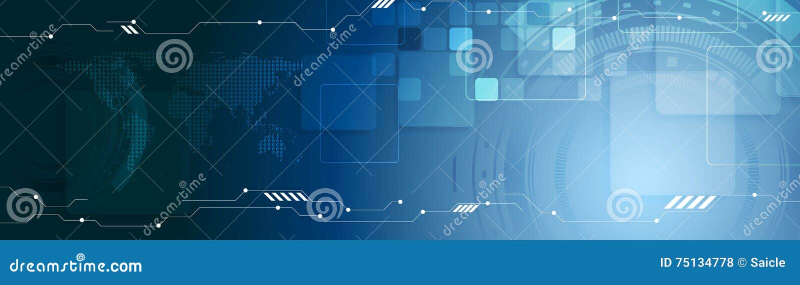 Abstract Technology Web Header Banner Stock Vector - Illustration of ...