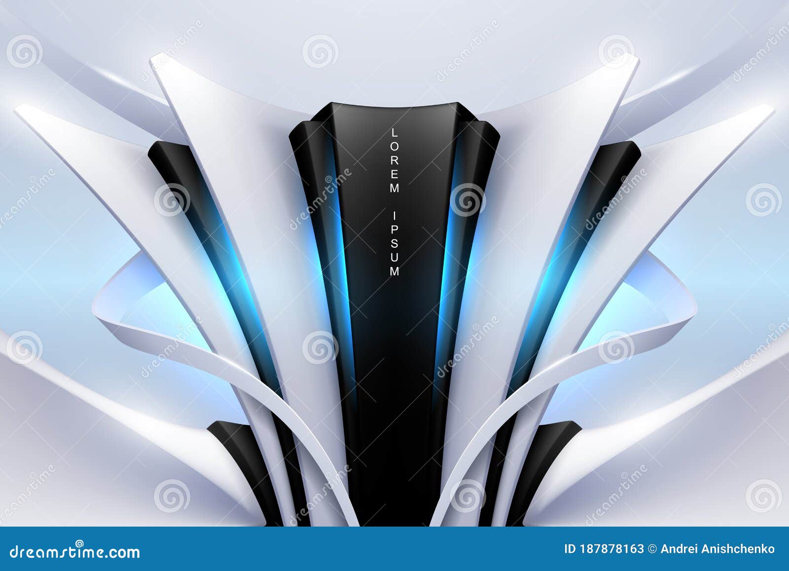 Abstract Technology White and Black Background with Blue Light Effect ...