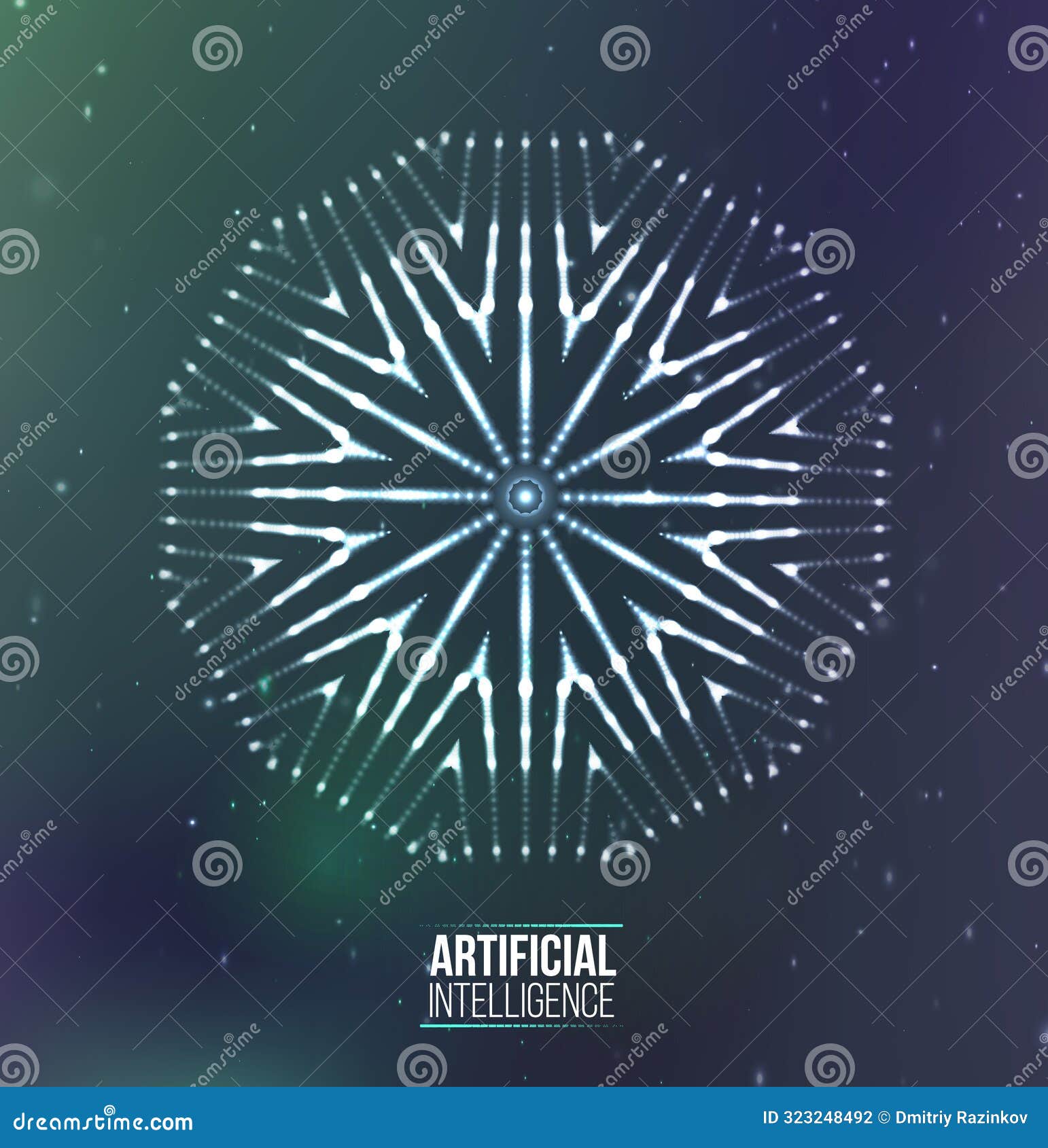 Abstract Technology with White Neon Wireframes Stock Vector ...