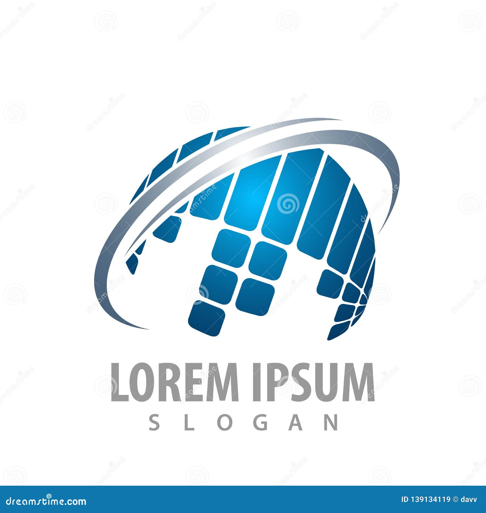 Abstract Technology World Blue Sphere Logo Concept Design. Symbol ...