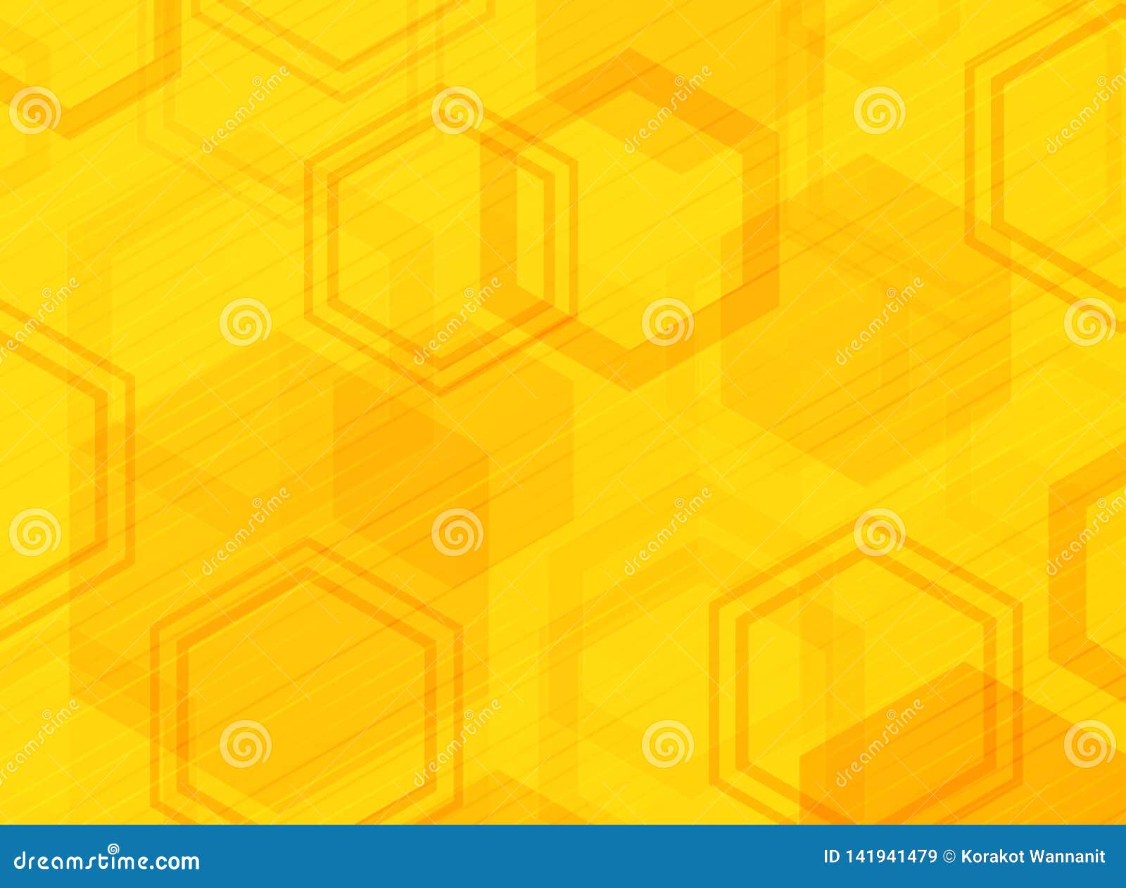 Abstract Technology Yellow Hexagon Pattern Modern Design Background ...
